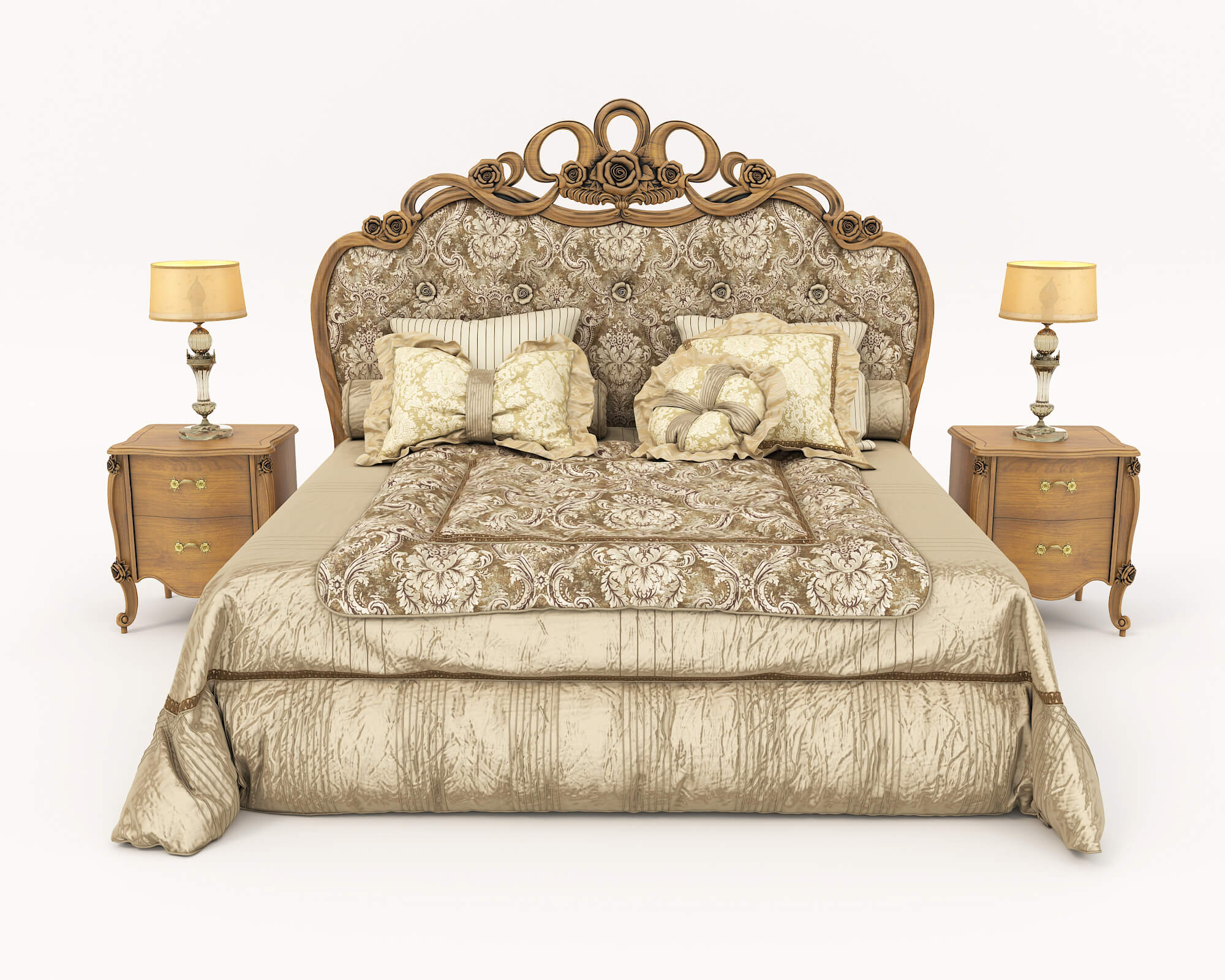 Classic European Style Bed Set 57 - 3D Model by nhattuankts