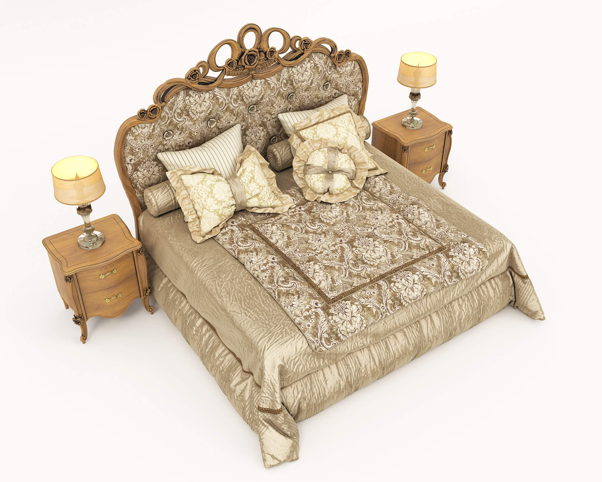 Classic European Style Bed Set 57 - 3D Model by nhattuankts