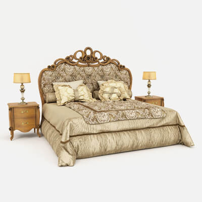 Classic European Style Bed Set 57 - 3D Model by nhattuankts