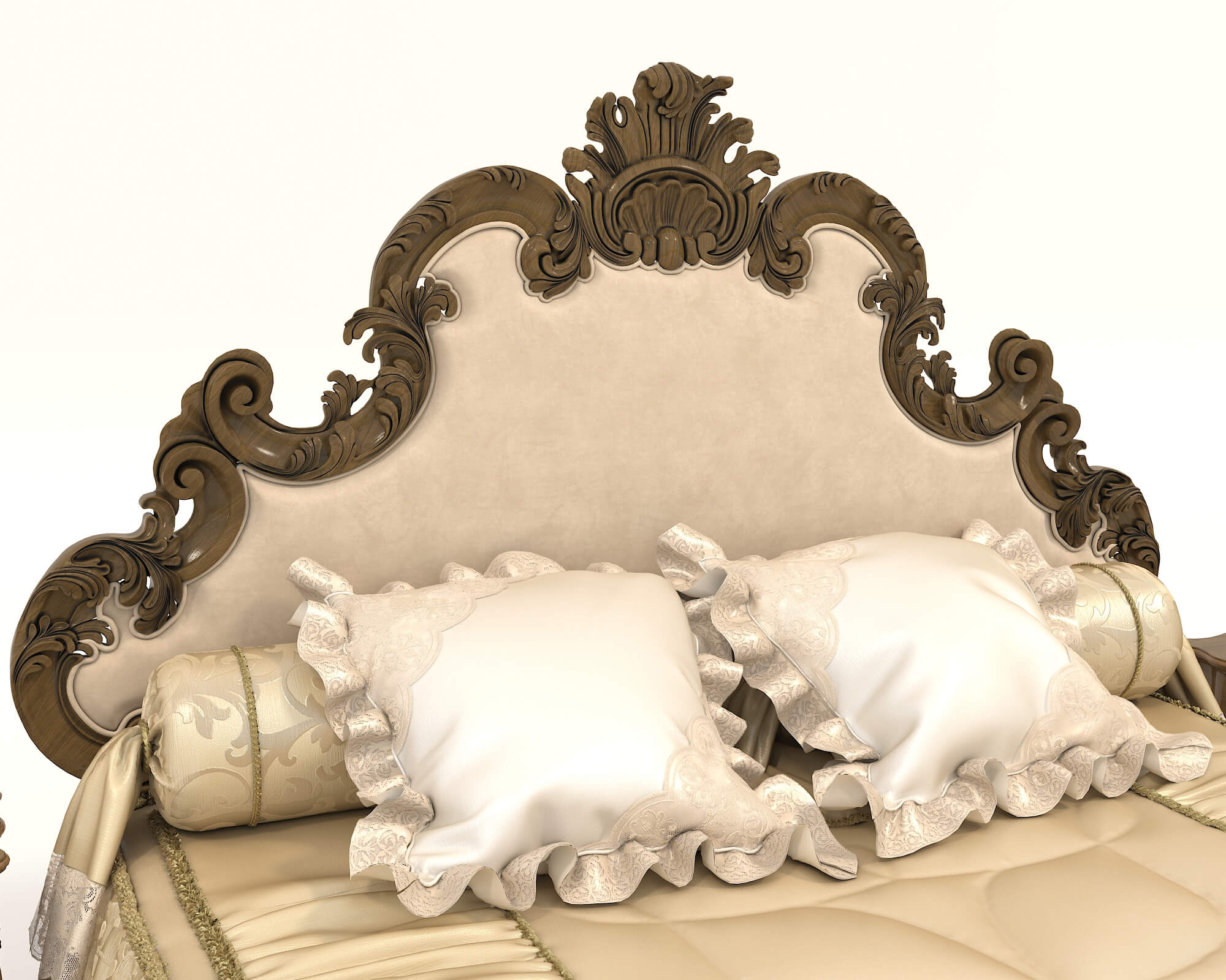 Classic European Style Bed Set 58 - 3D Model by nhattuankts