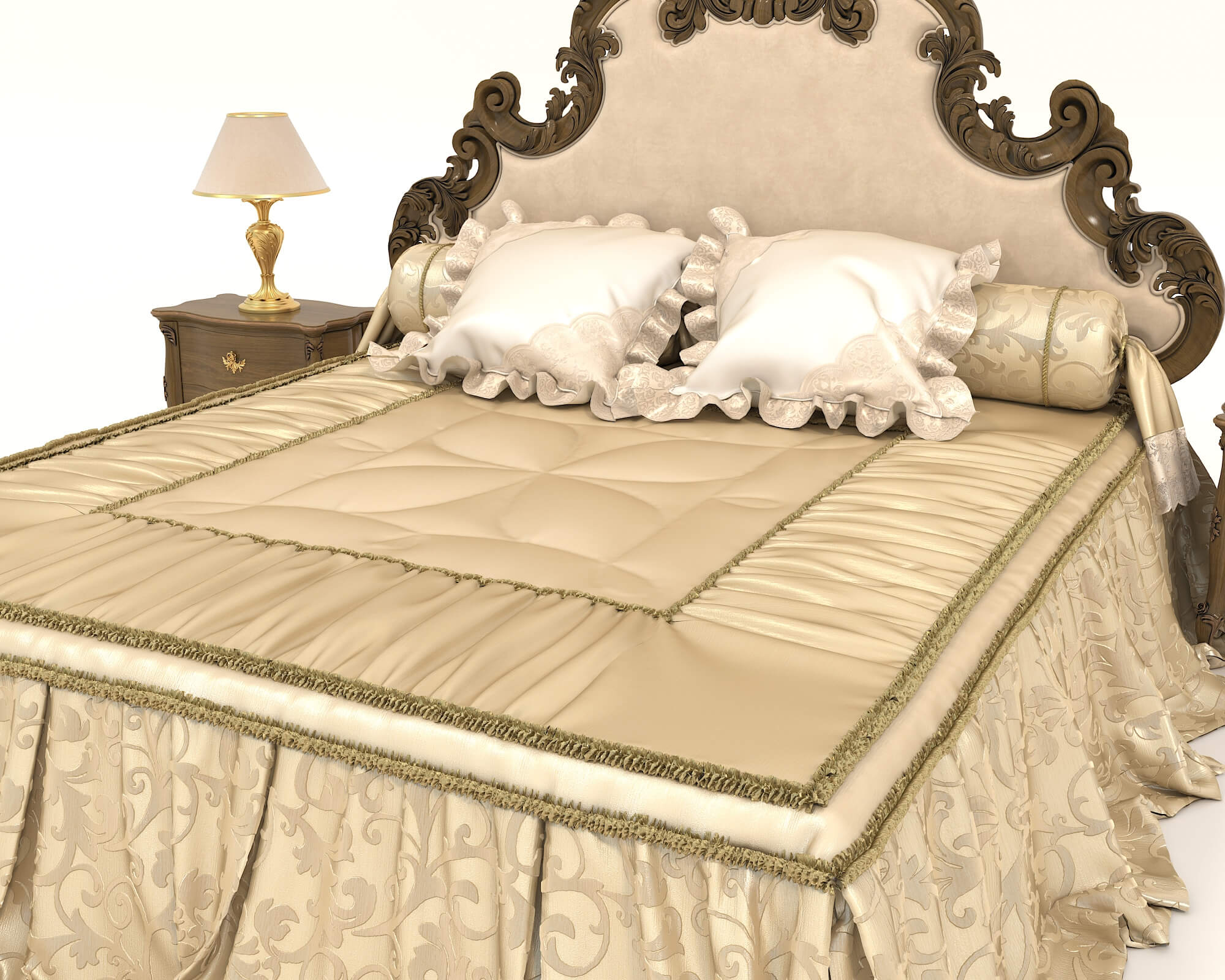 Classic European Style Bed Set 58 - 3D Model by nhattuankts