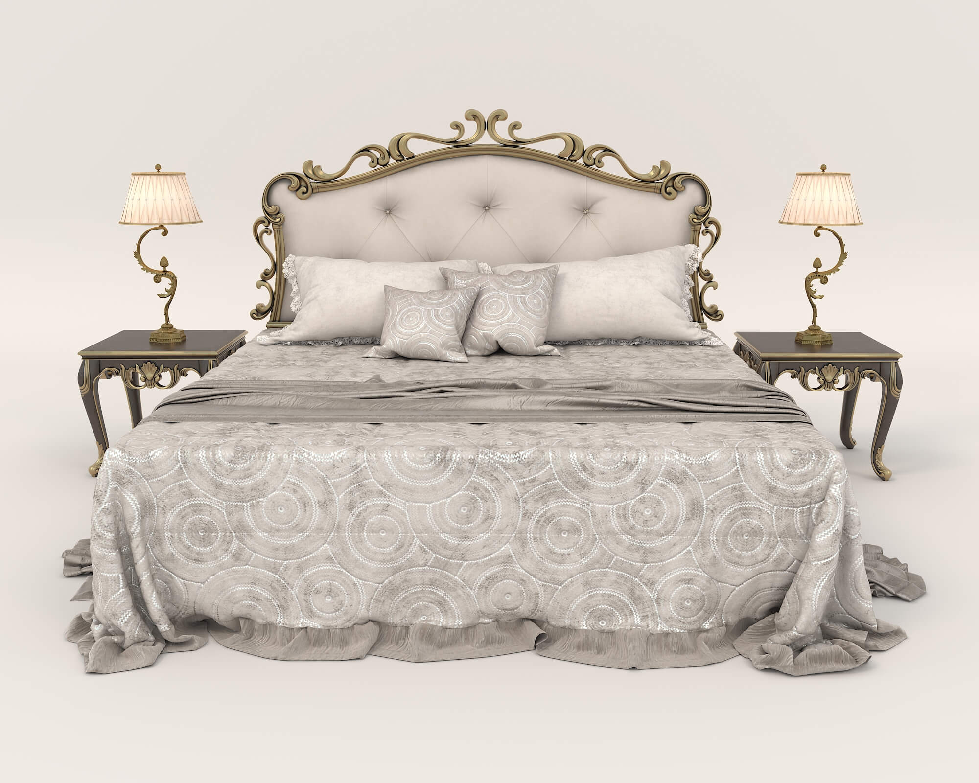 Classic European Style Bed Set 58 - 3D Model by nhattuankts