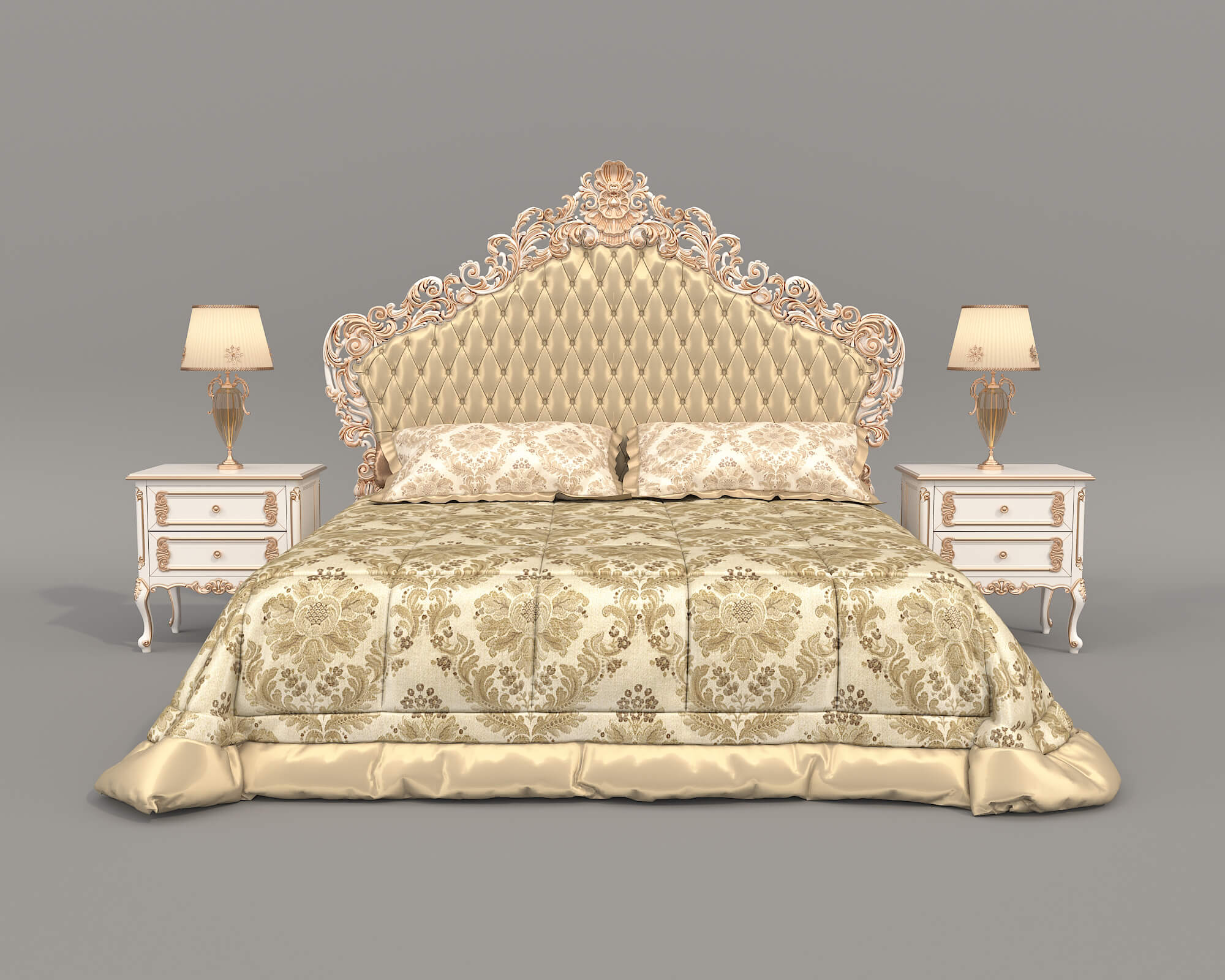 Classic European Style Bed Set 65 - 3D Model by nhattuankts