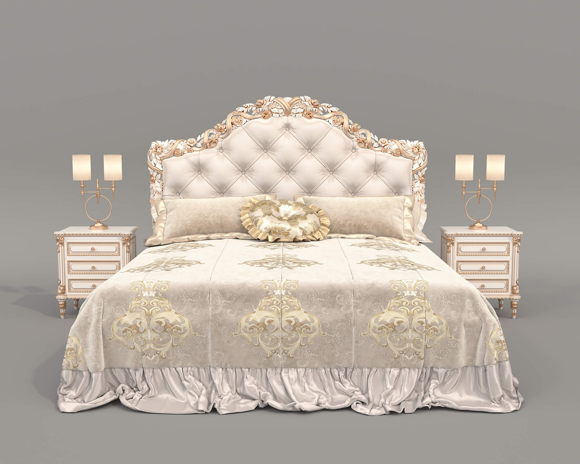 Classic European Style Bed Set 67 - 3D Model by nhattuankts