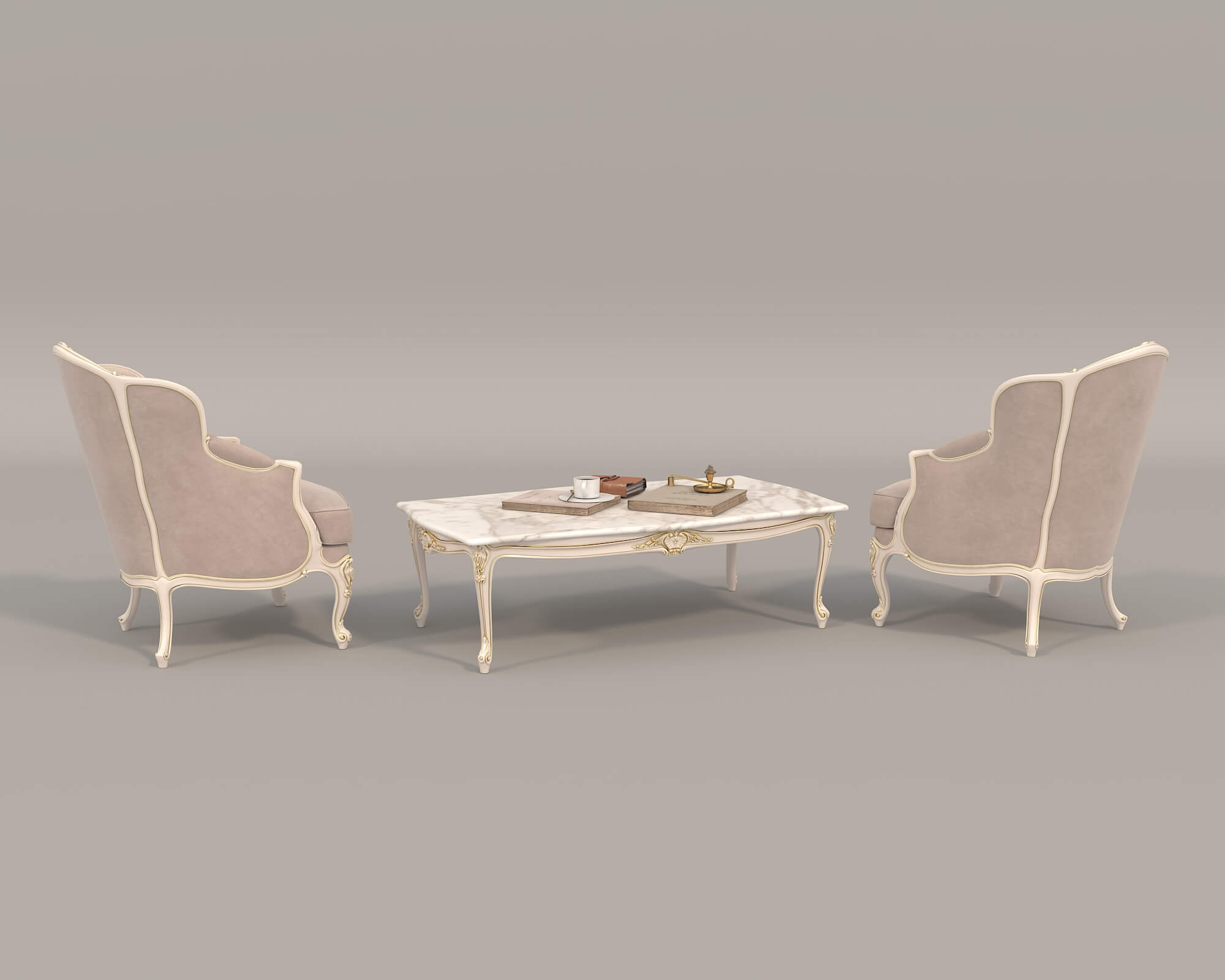 Classic European Style Coffee Table and Armchair 22 - 3D Model by ...