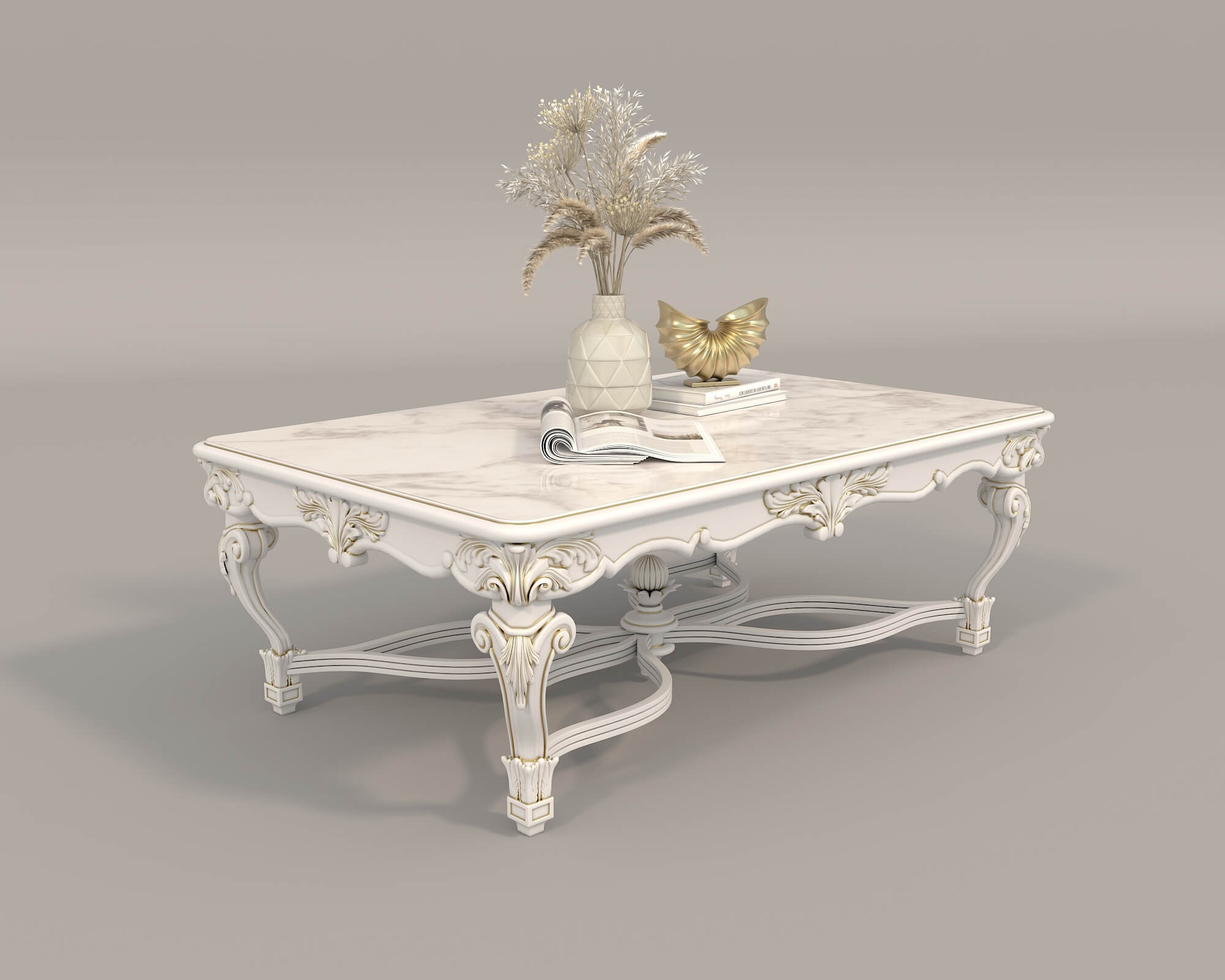 Classic European Style Coffee Table and Armchair 23 - 3D Model by ...