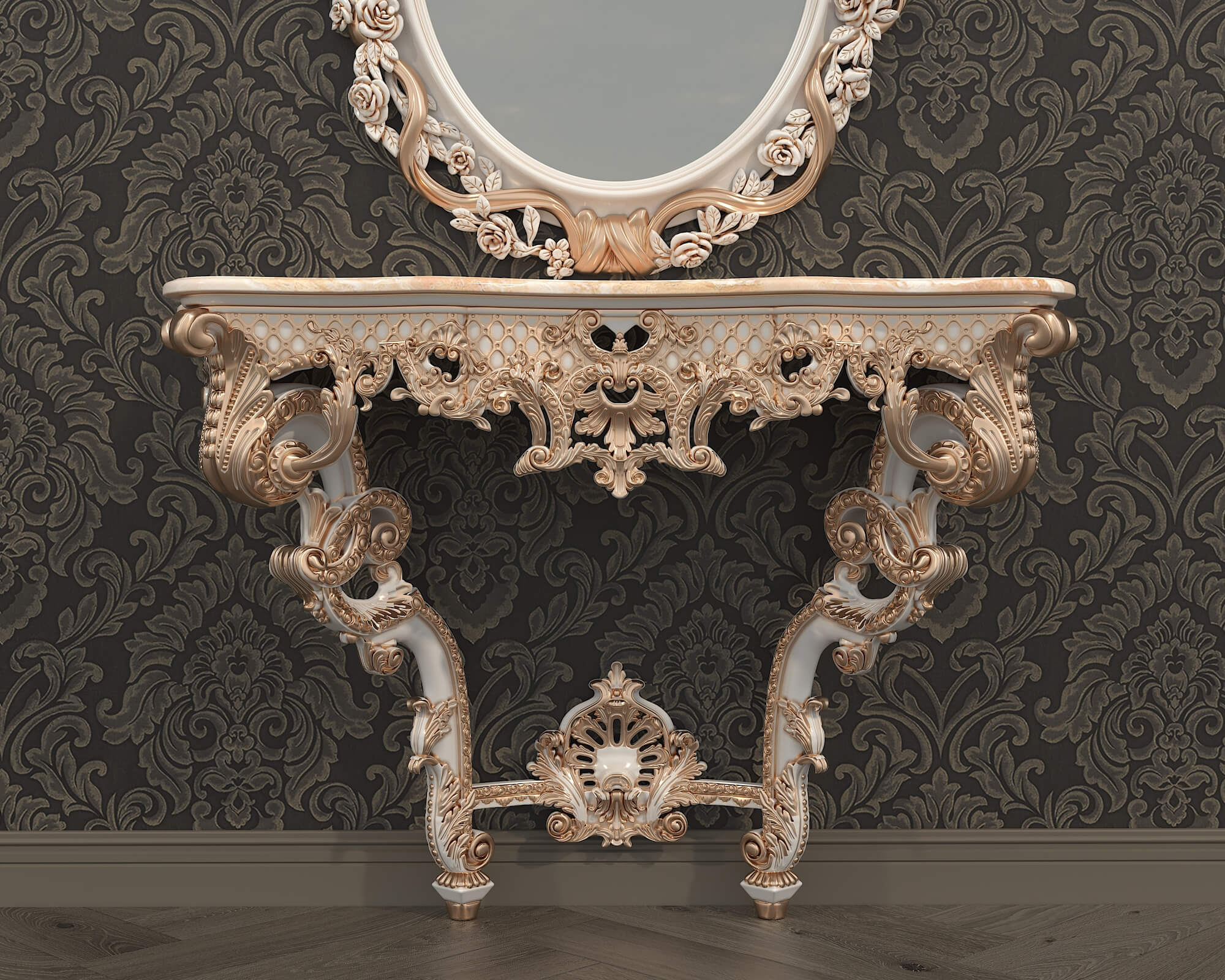 Classic European Style Console Table 10 - 3D Model by nhattuankts