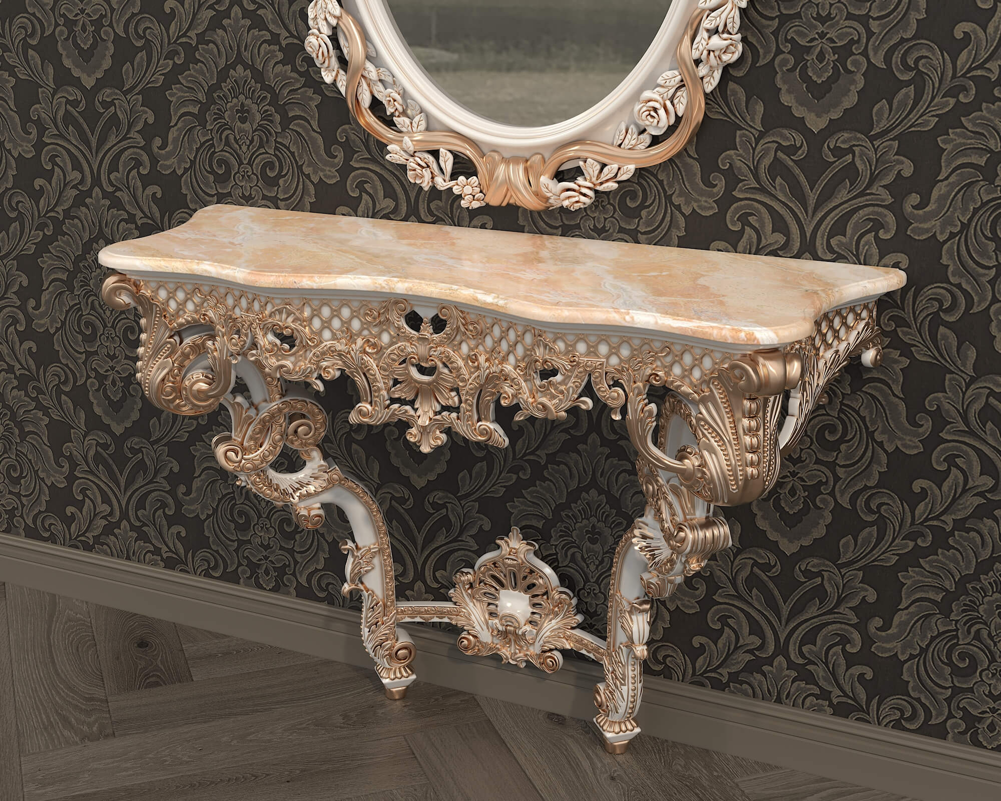 Classic European Style Console Table 10 - 3D Model by nhattuankts