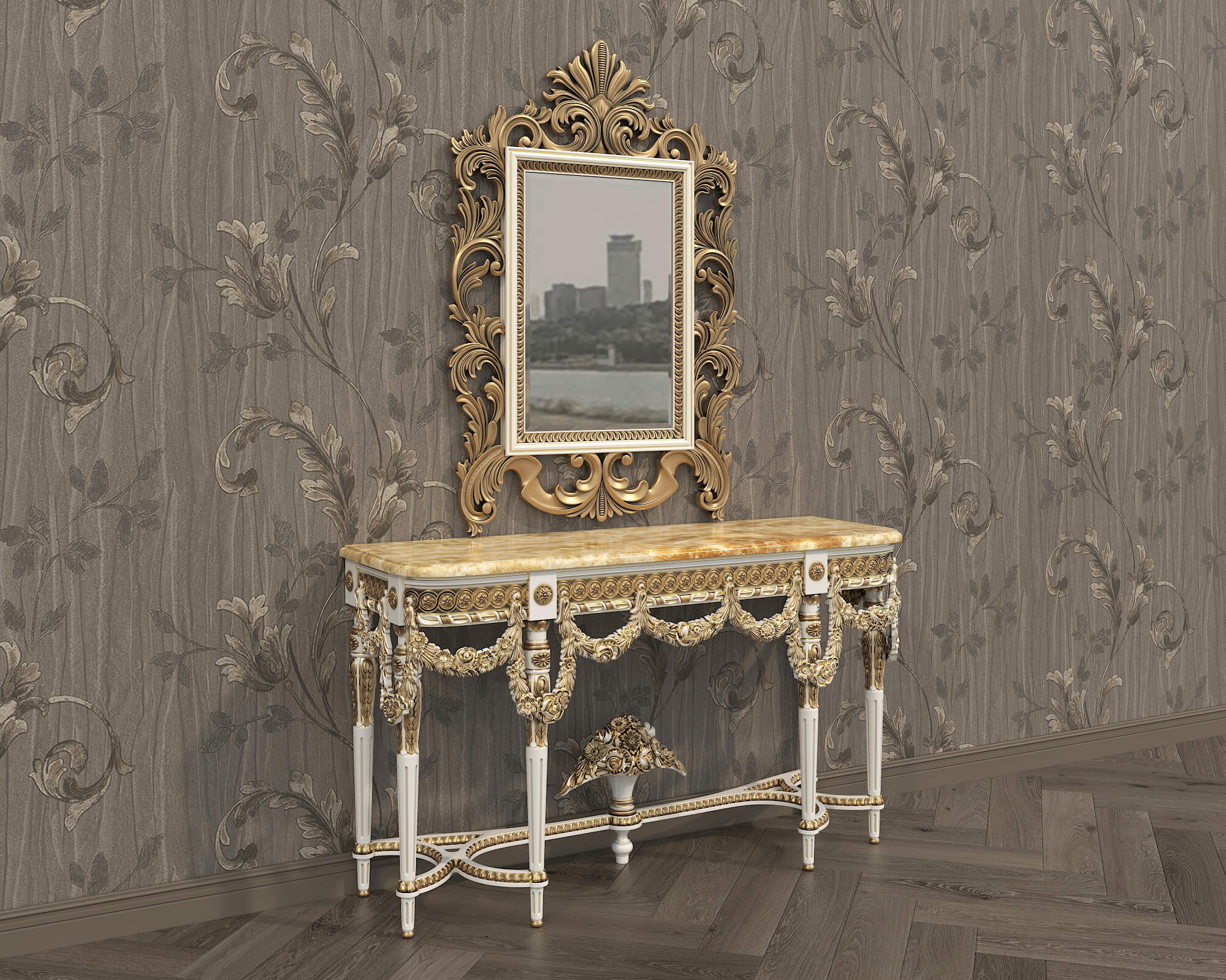 Classic European Style Console Table 11 - 3D Model by nhattuankts
