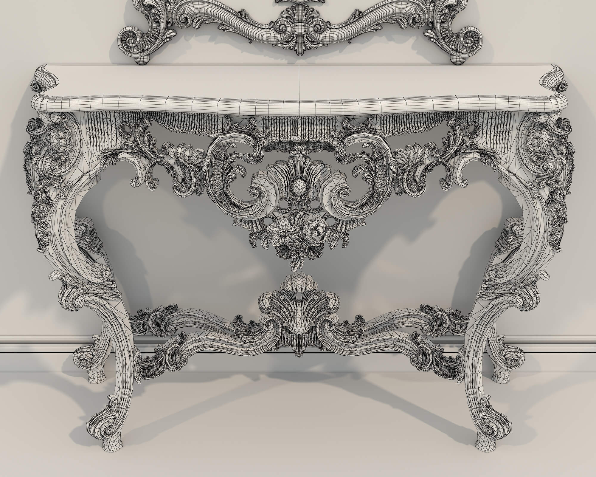 Classic European Style Console Table 2 - 3D Model by nhattuankts