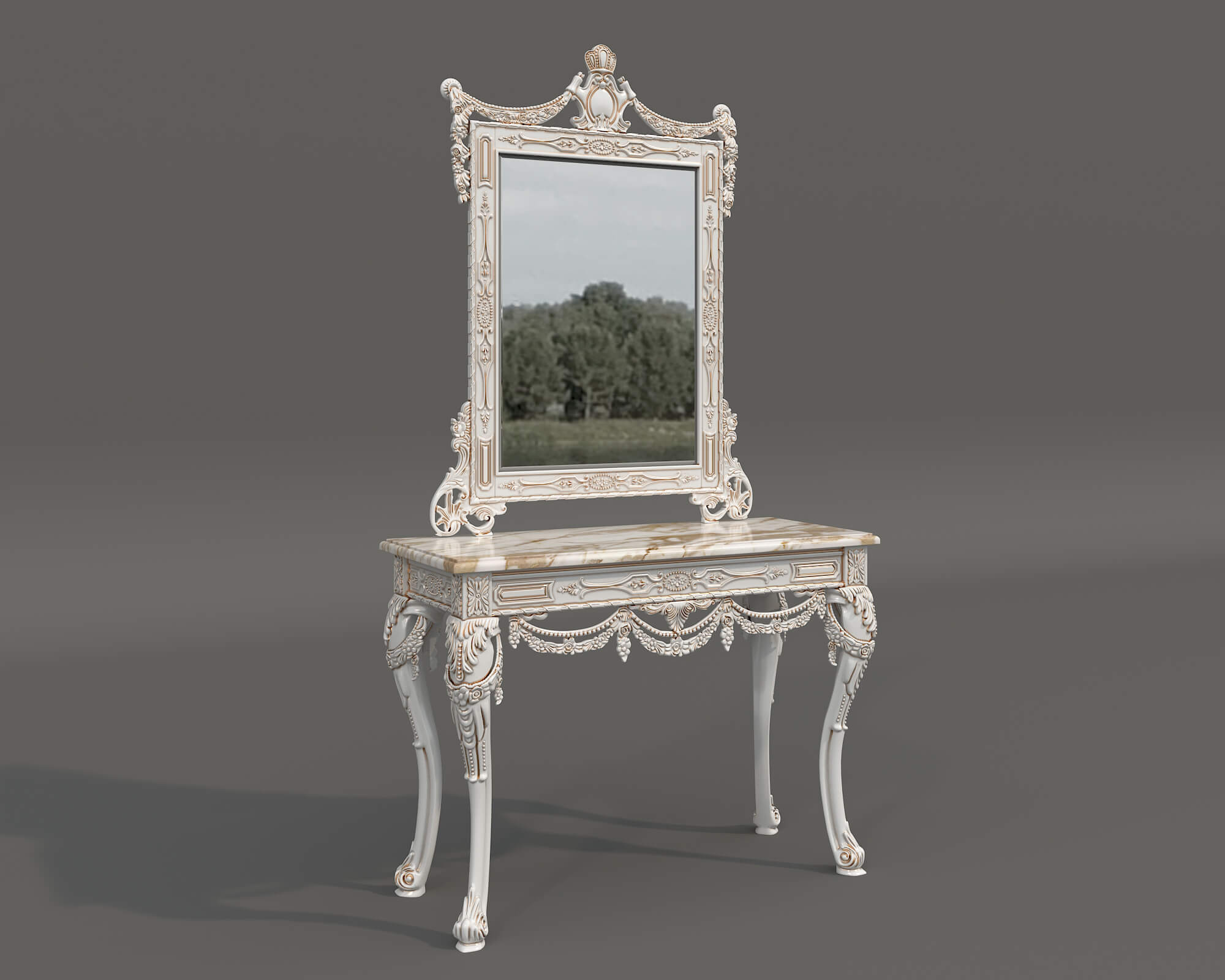 Classic European Style Console Table 3 - 3D Model by nhattuankts