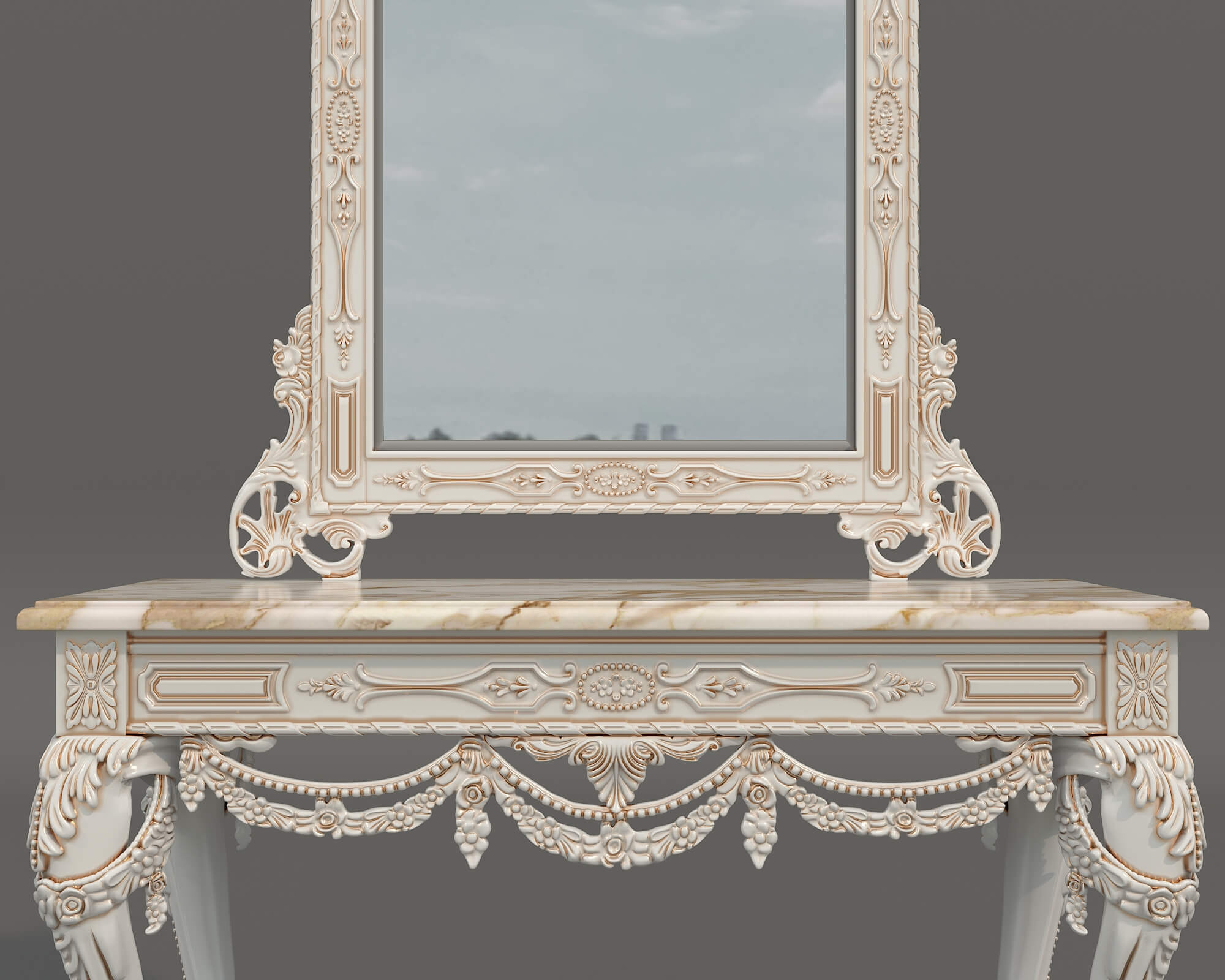 Classic European Style Console Table 3 - 3D Model by nhattuankts