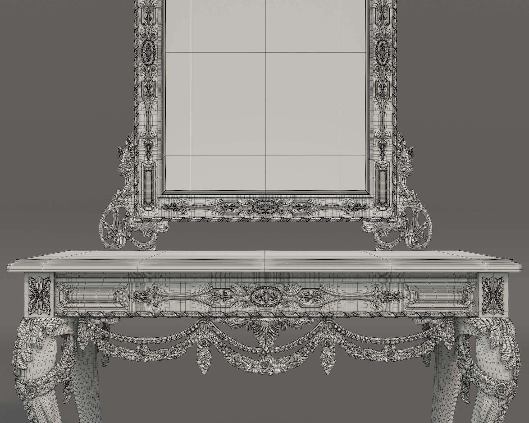 Classic European Style Console Table 3 - 3D Model by nhattuankts