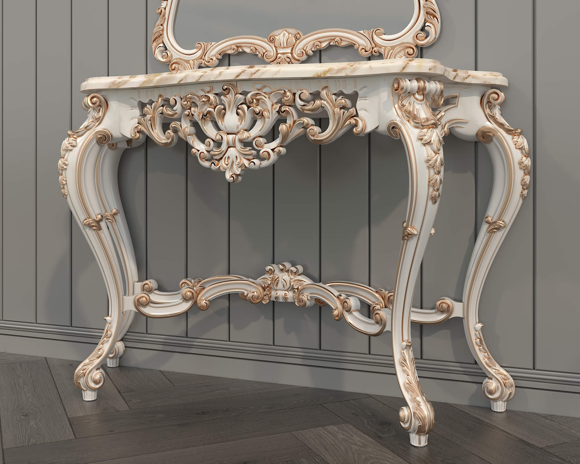 Classic European Style Console Table 4 - 3D Model by nhattuankts