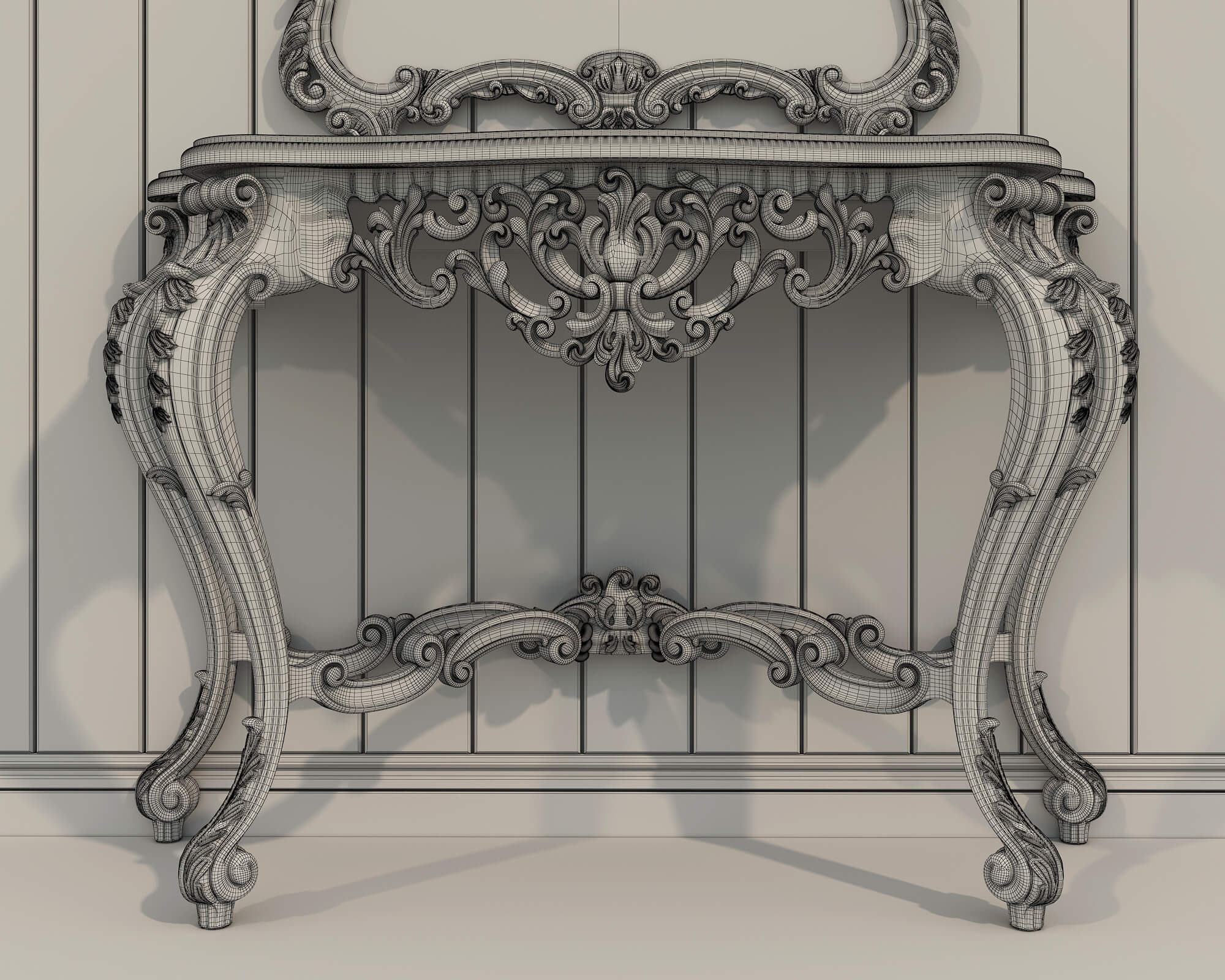 Classic European Style Console Table 4 - 3D Model by nhattuankts