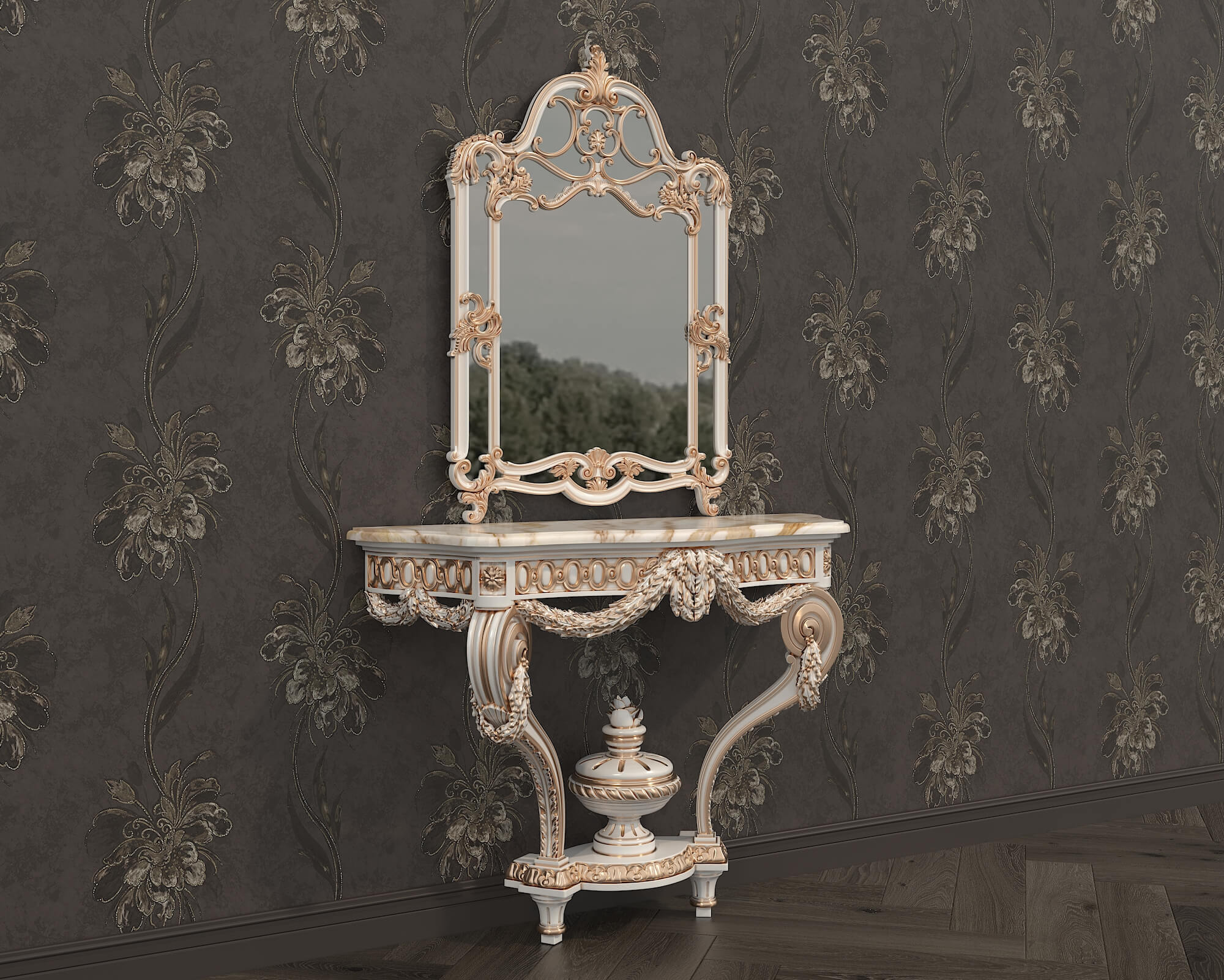 Classic European Style Console Table 6 - 3D Model by nhattuankts