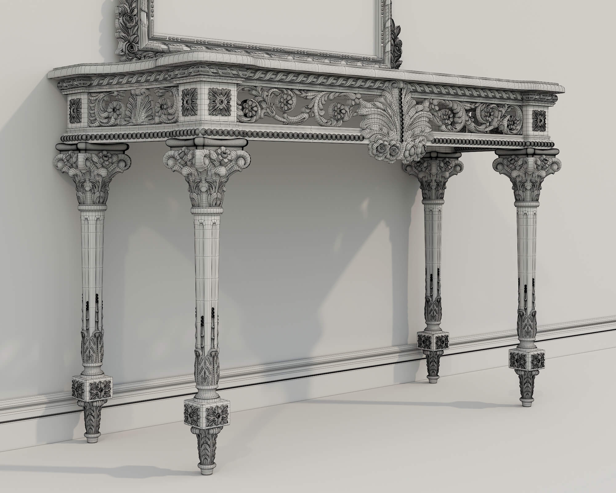 Classic European Style Console Table 7 - 3D Model by nhattuankts