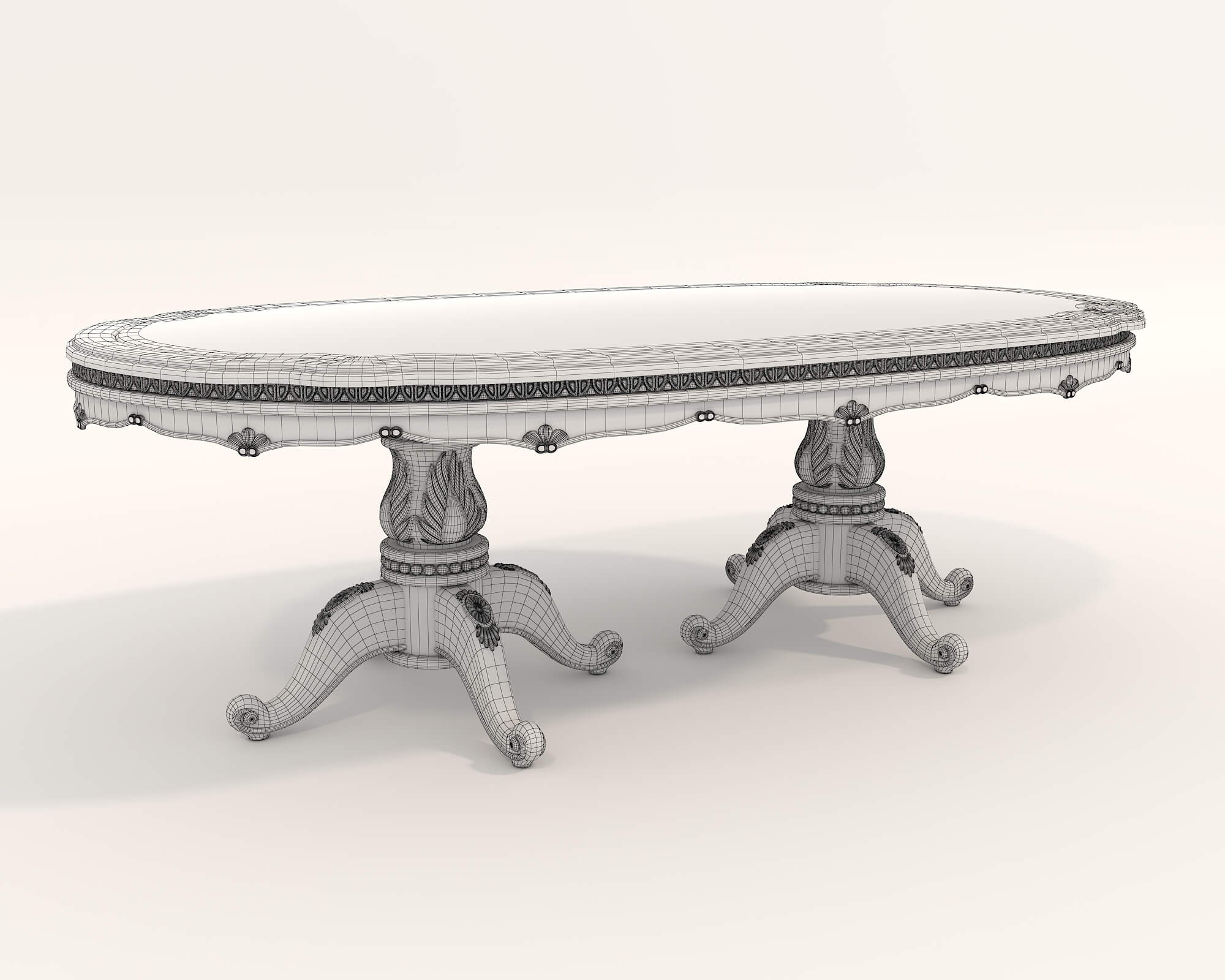 Classic European Style Dining Table and Chairs 46 - 3D Model by nhattuankts