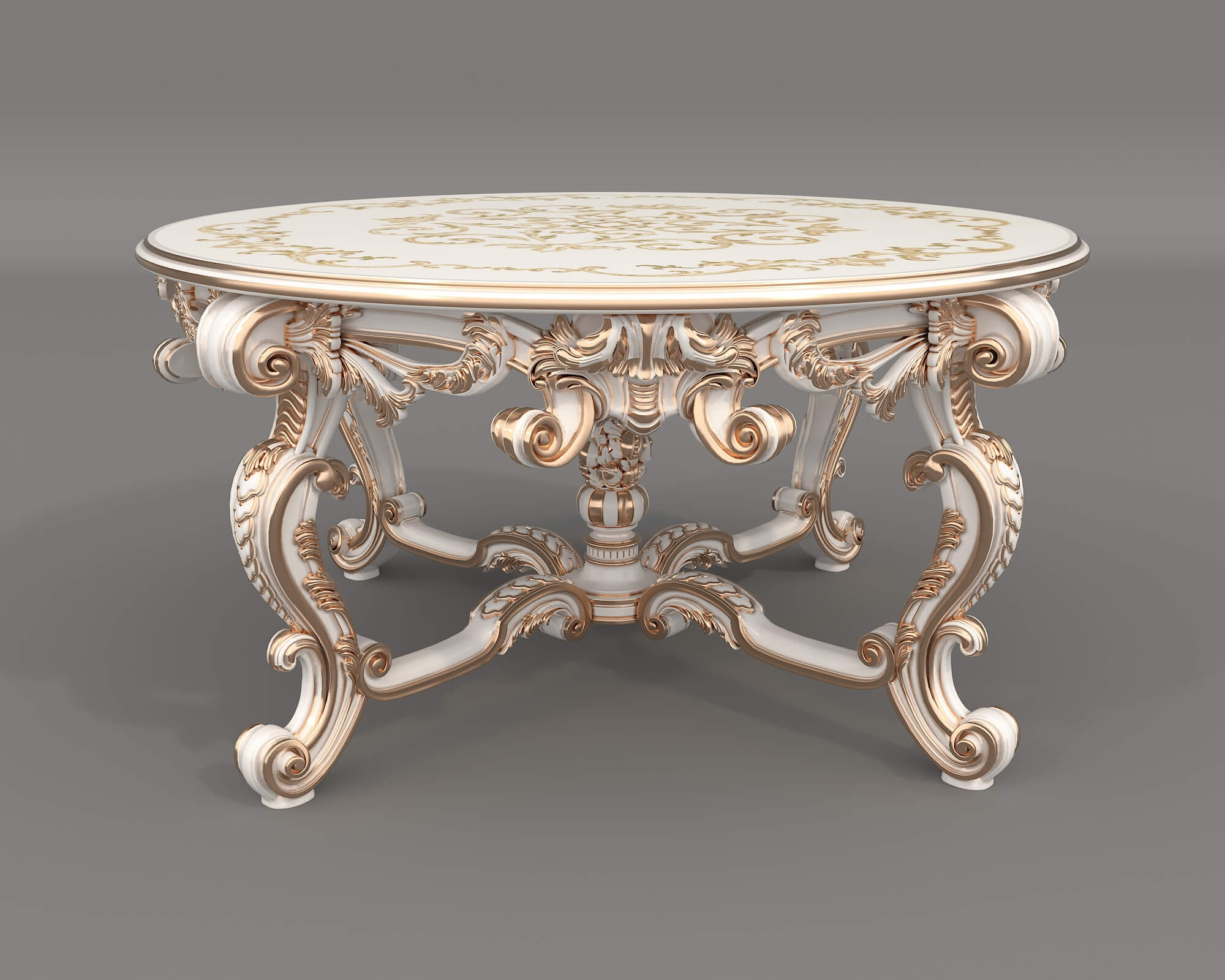 Classic European Style Dining Table and Chairs 58 - 3D Model by nhattuankts