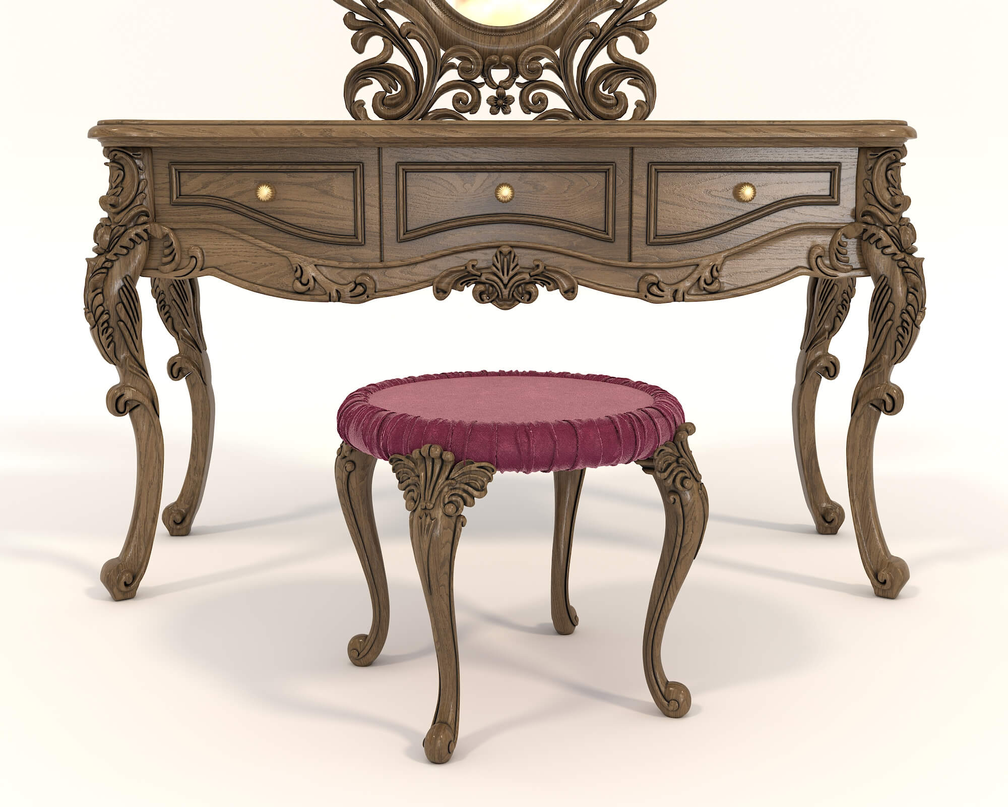 Classic European Style Dressing Table 22 - 3D Model by nhattuankts