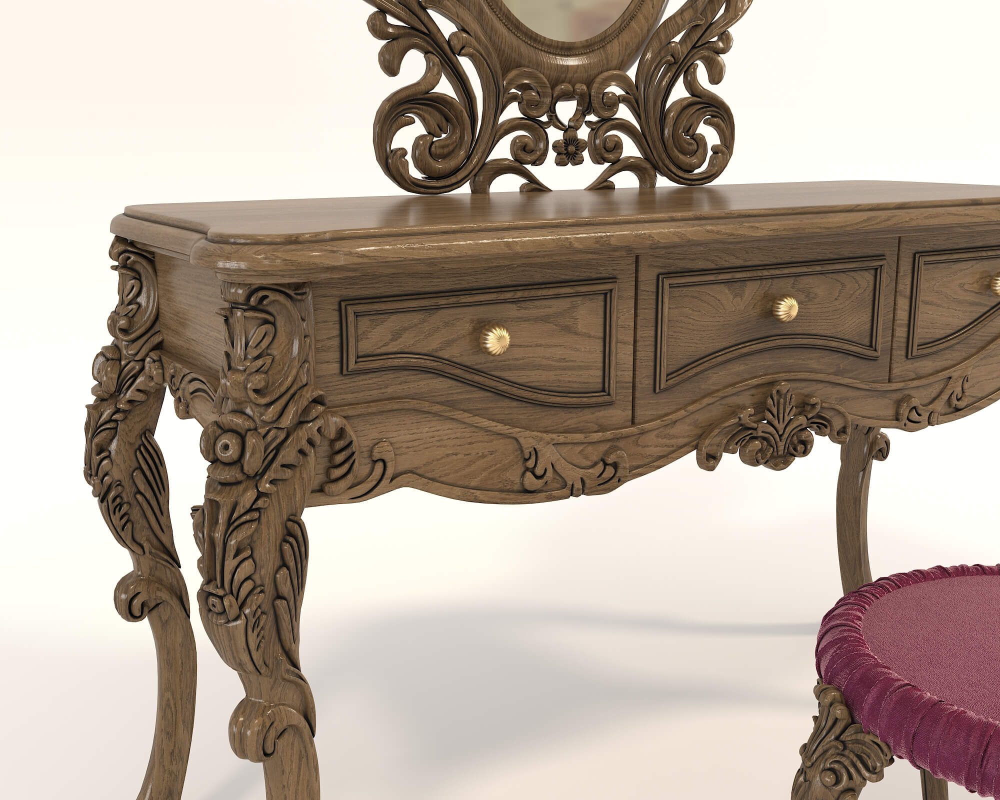 Classic European Style Dressing Table 22 - 3D Model by nhattuankts