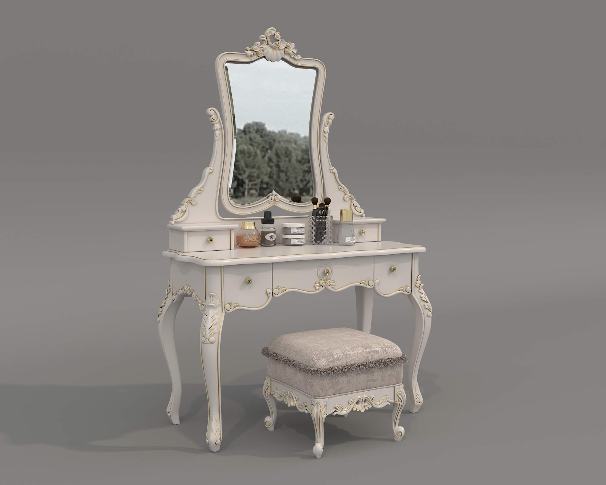 Classic European Style Dressing Table 24 - 3D Model by nhattuankts