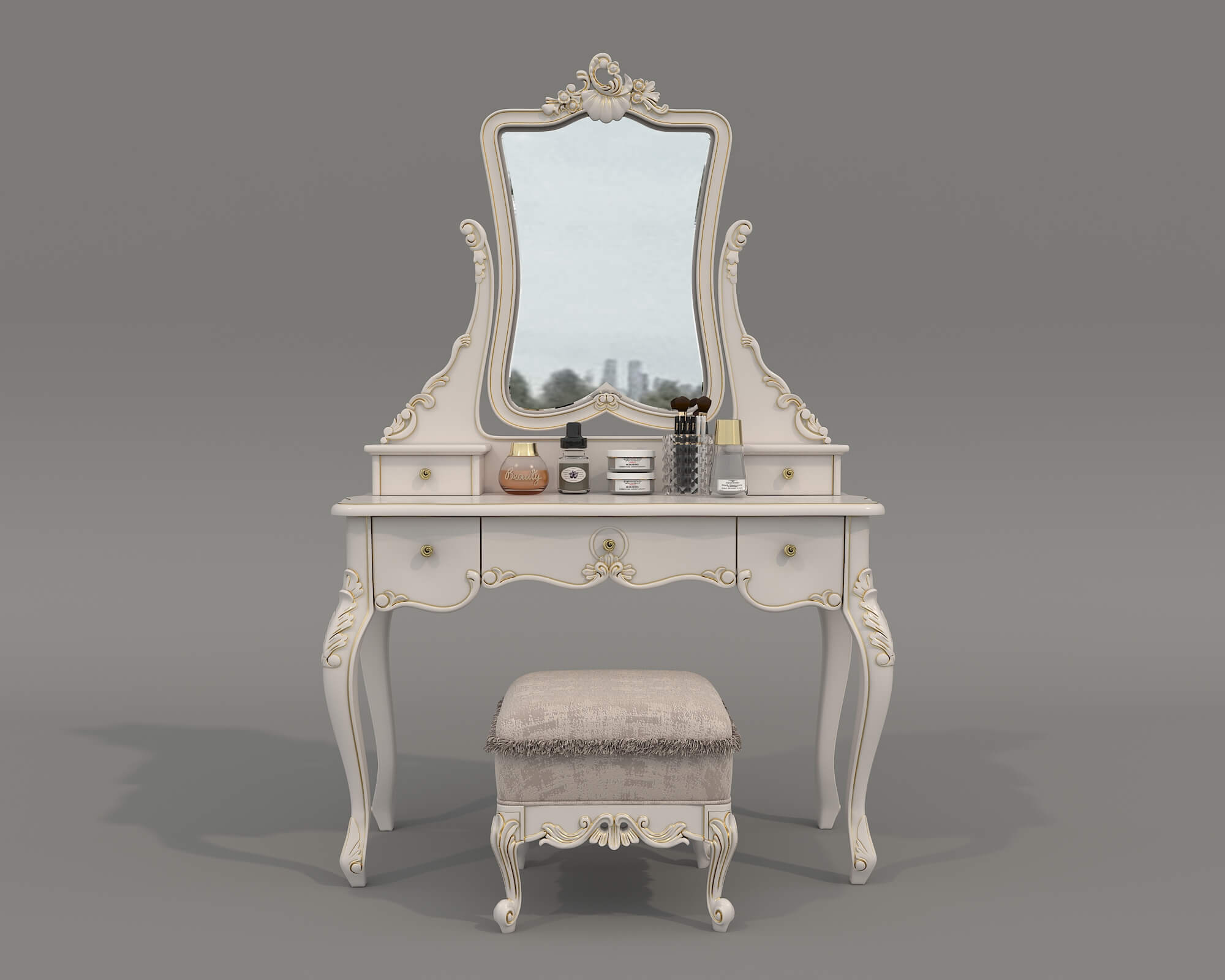 Classic European Style Dressing Table 24 - 3D Model by nhattuankts