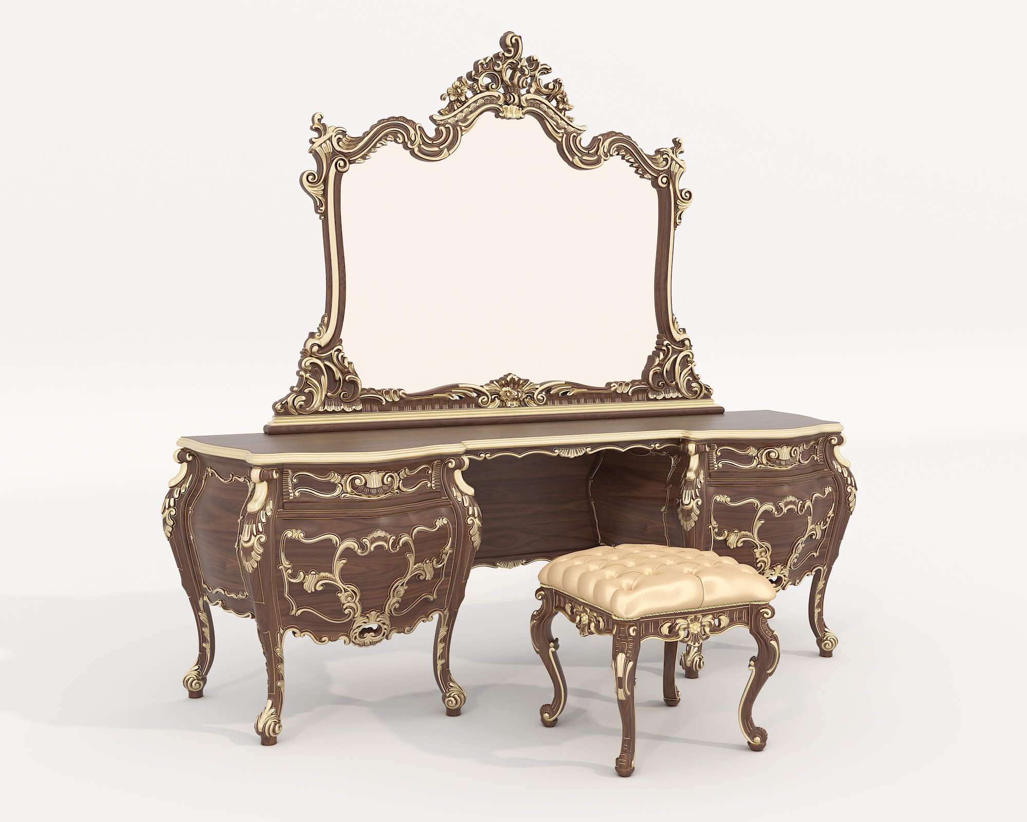 Classic European Style Dressing Table 25 - 3D Model by nhattuankts