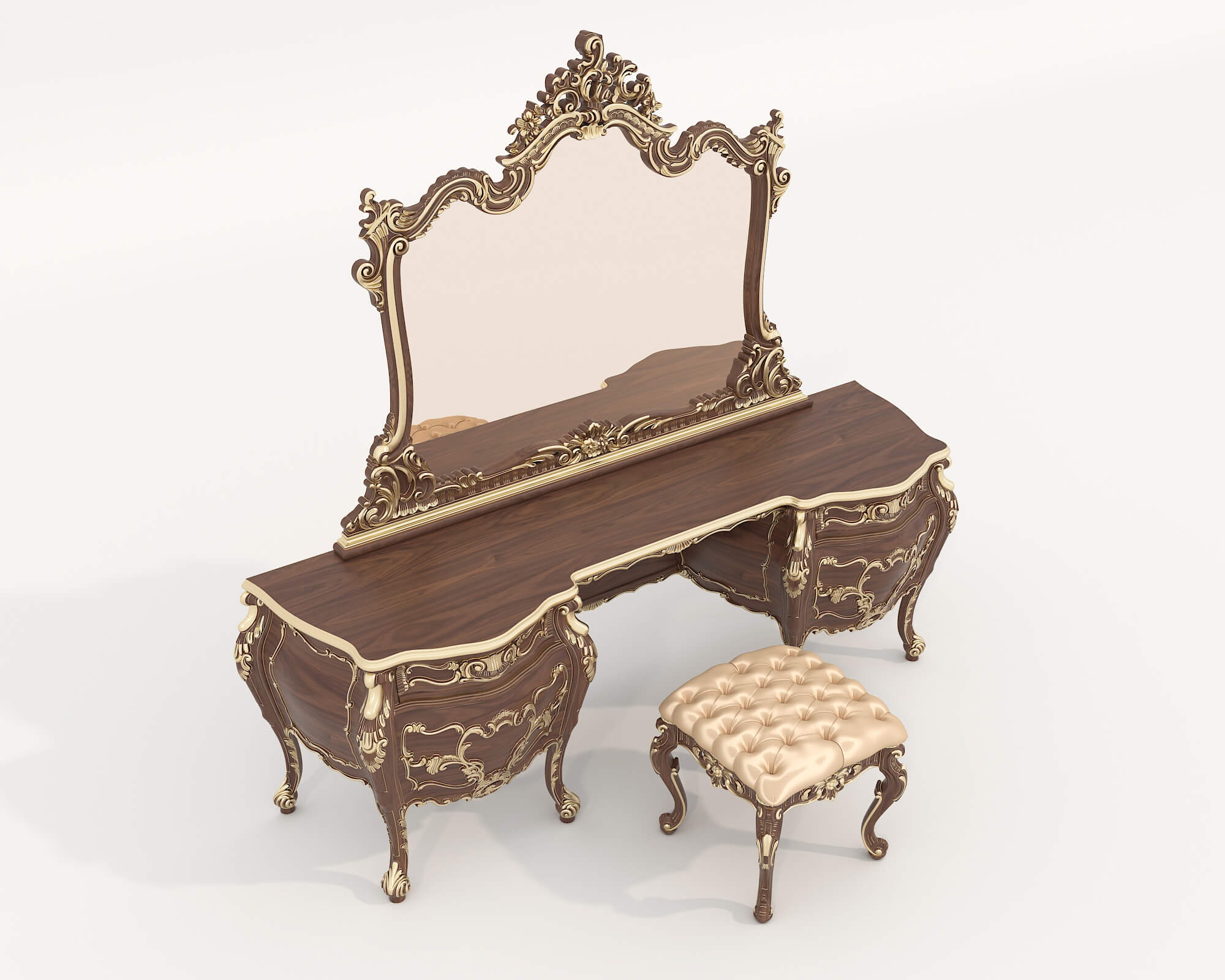Classic European Style Dressing Table 25 - 3D Model by nhattuankts