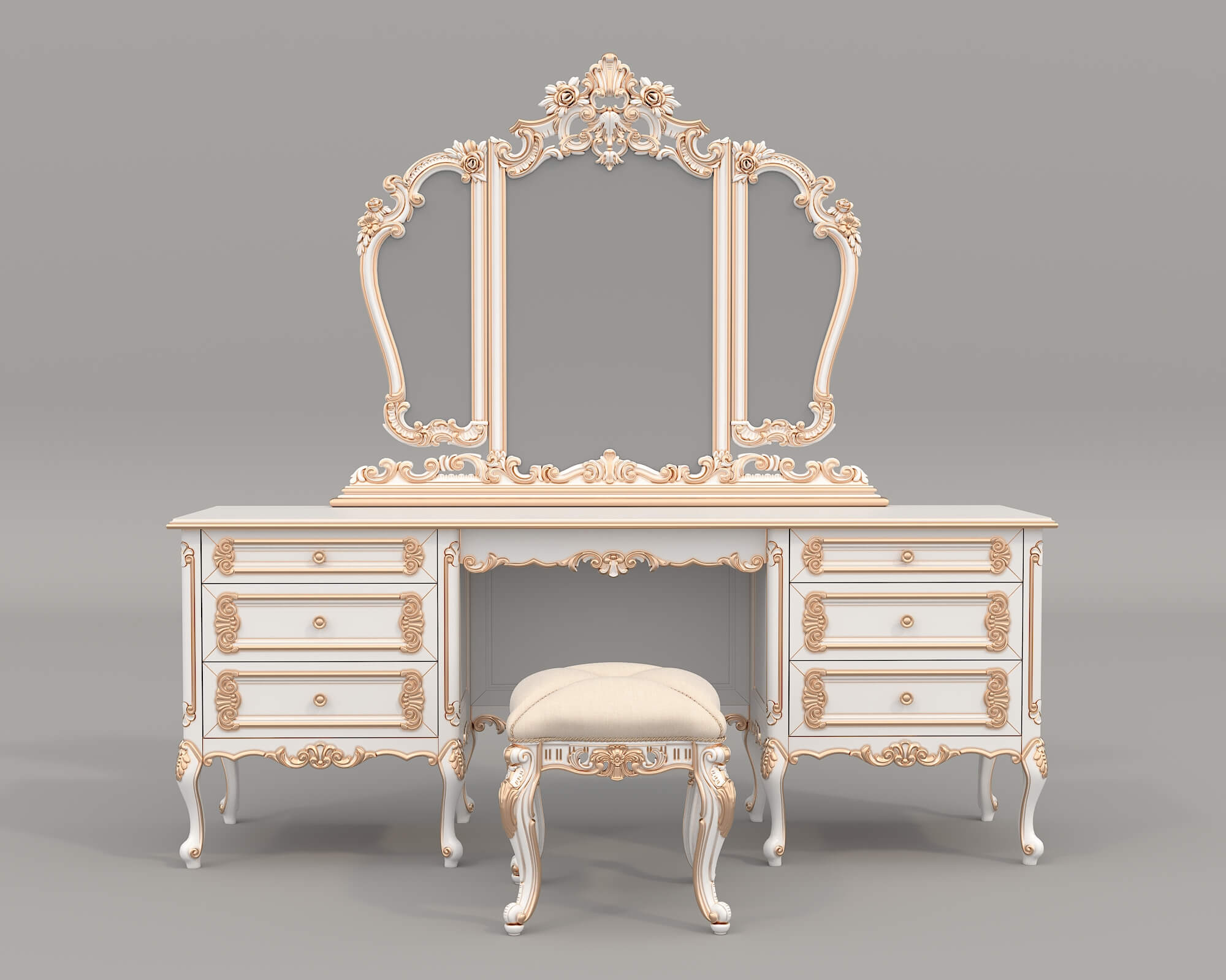 Classic European Style Dressing Table 26 - 3D Model by nhattuankts