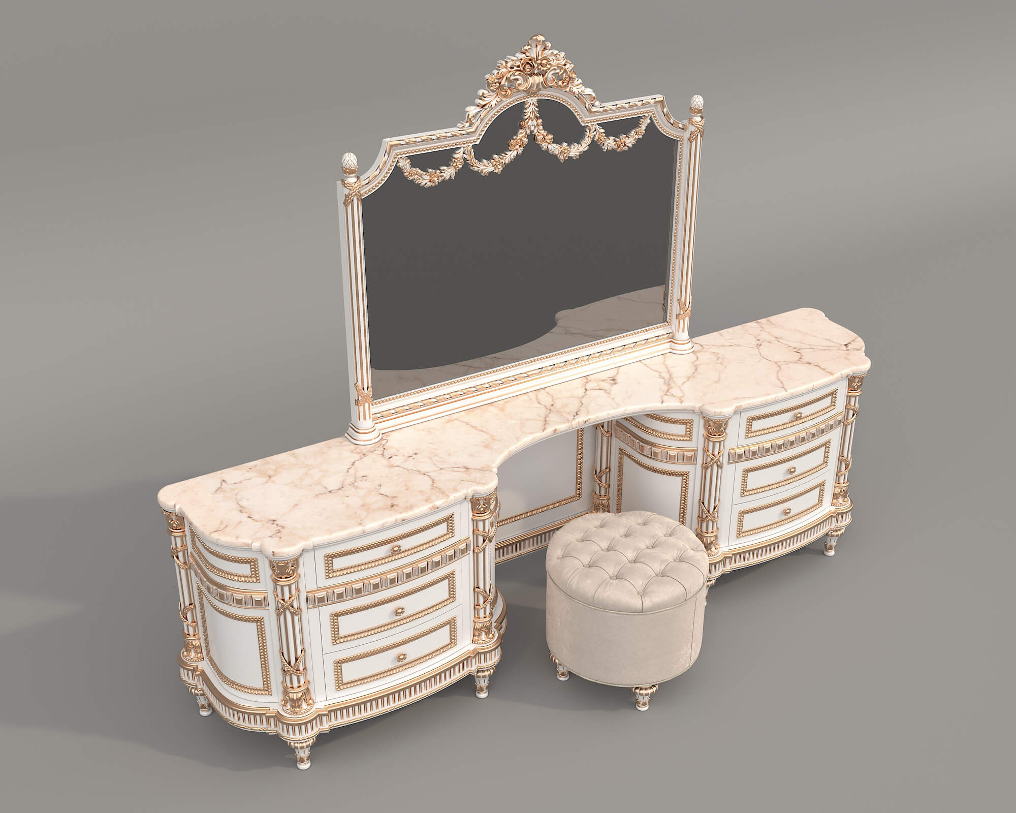 Classic European Style Dressing Table 29 - 3D Model by nhattuankts