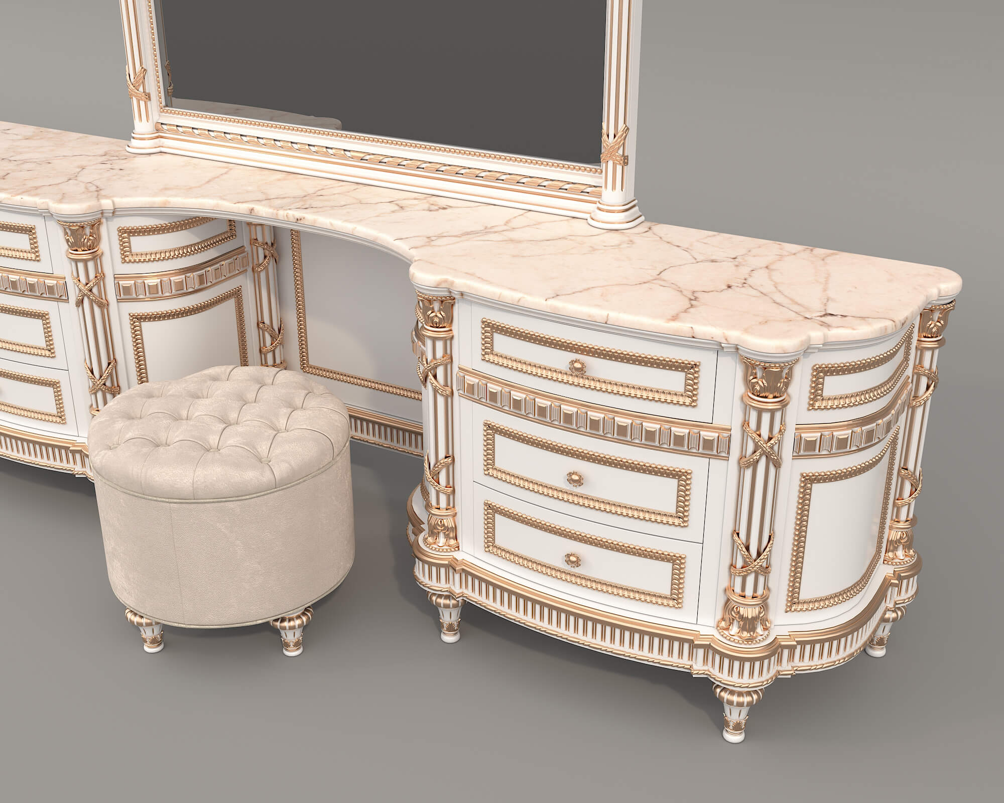 Classic European Style Dressing Table 29 - 3D Model by nhattuankts