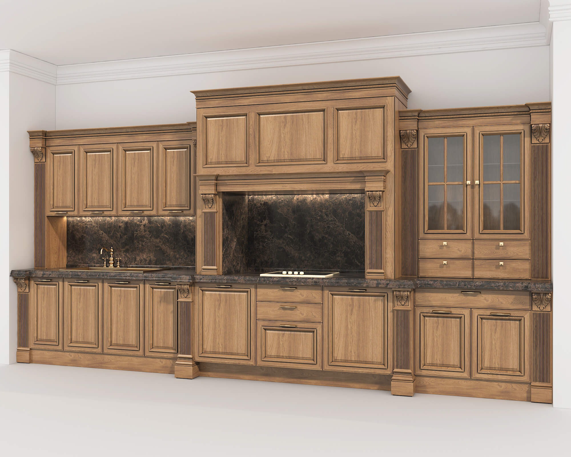 Classic European Style Kitchen Cabinet 21 - 3D Model by nhattuankts