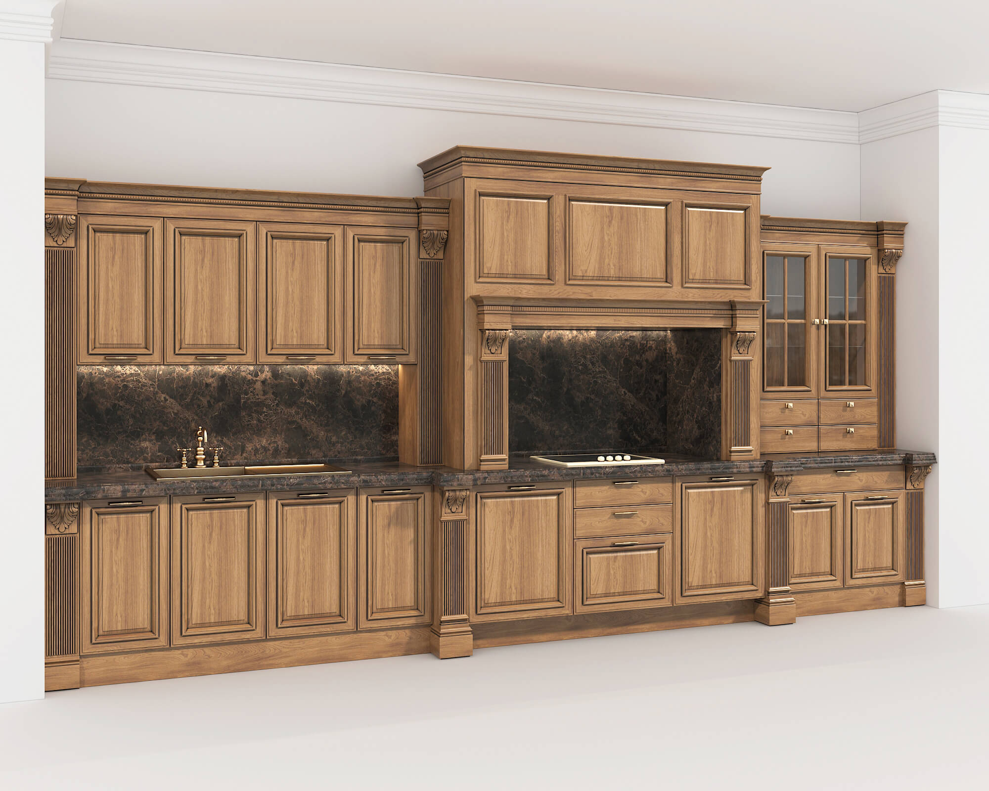 Classic European Style Kitchen Cabinet 21 - 3D Model by nhattuankts
