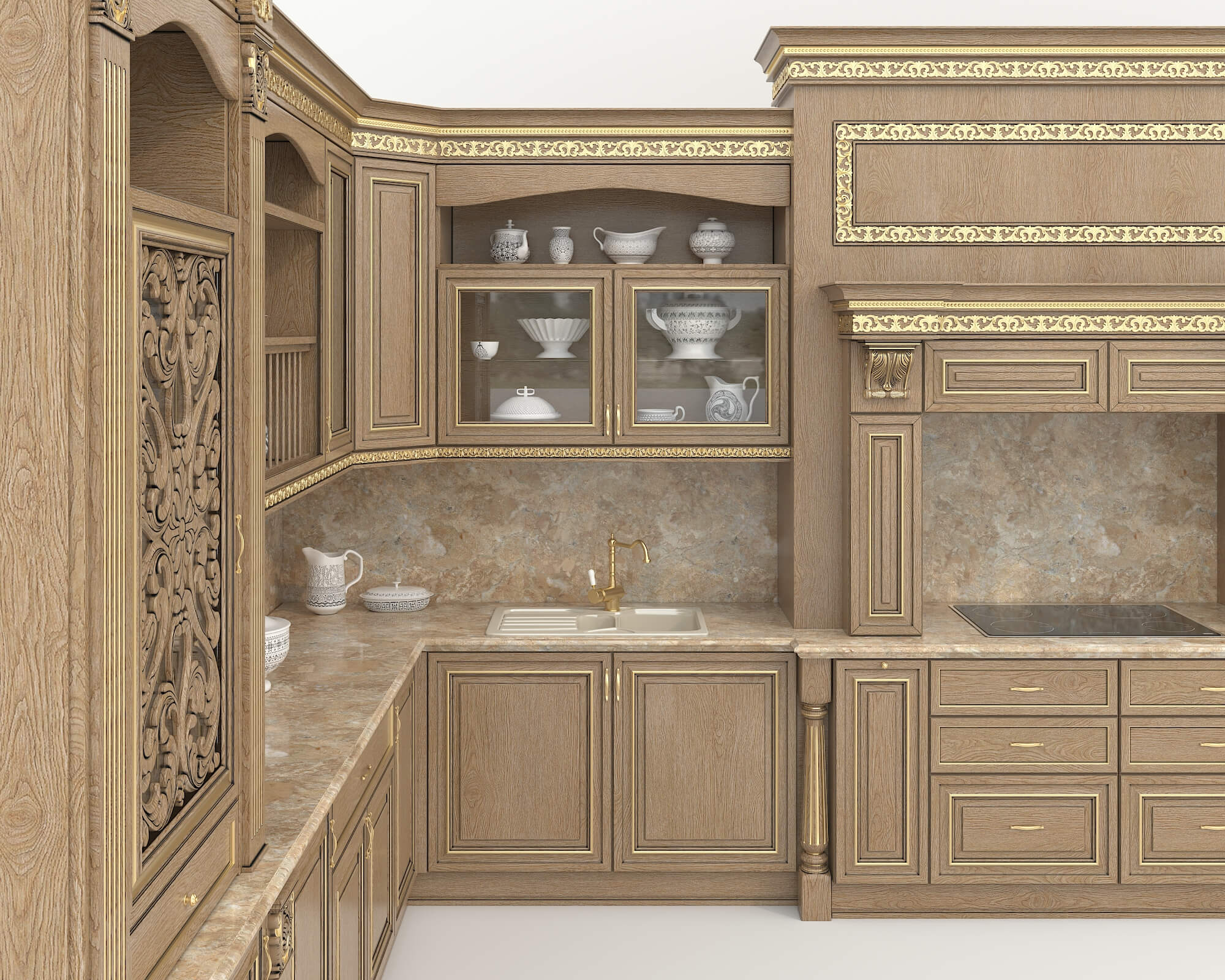 Classic European Style Kitchen Cabinet 22 - 3D Model by nhattuankts