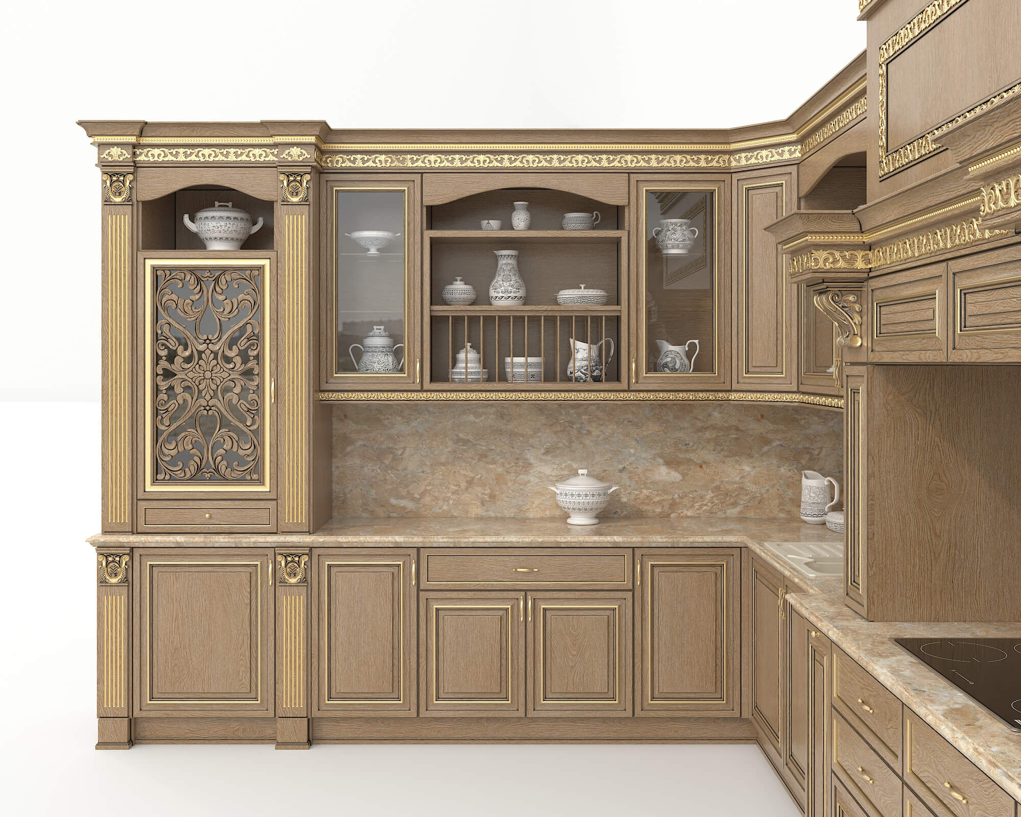 Classic European Style Kitchen Cabinet 22 - 3D Model by nhattuankts