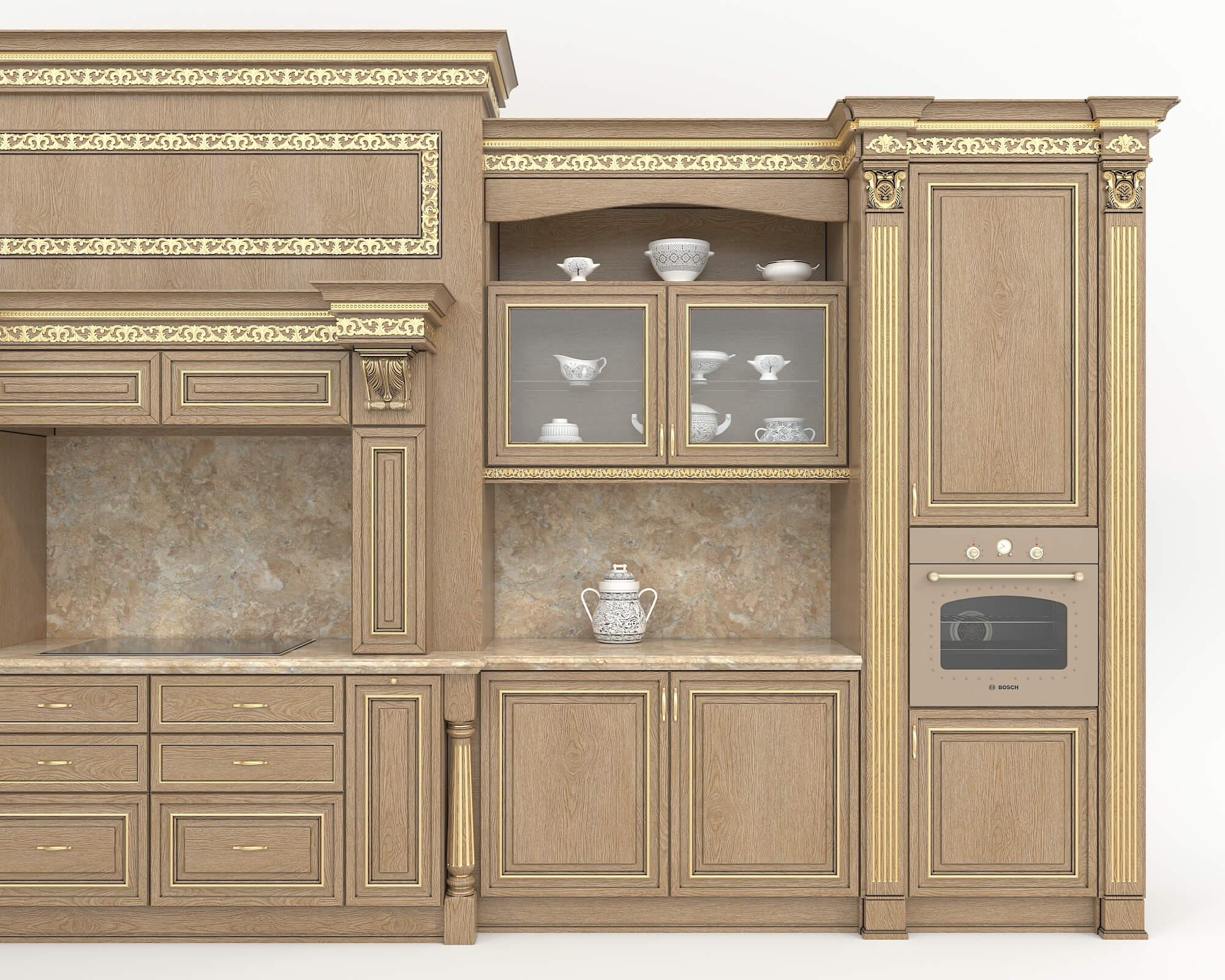 Classic European Style Kitchen Cabinet 22 - 3D Model by nhattuankts