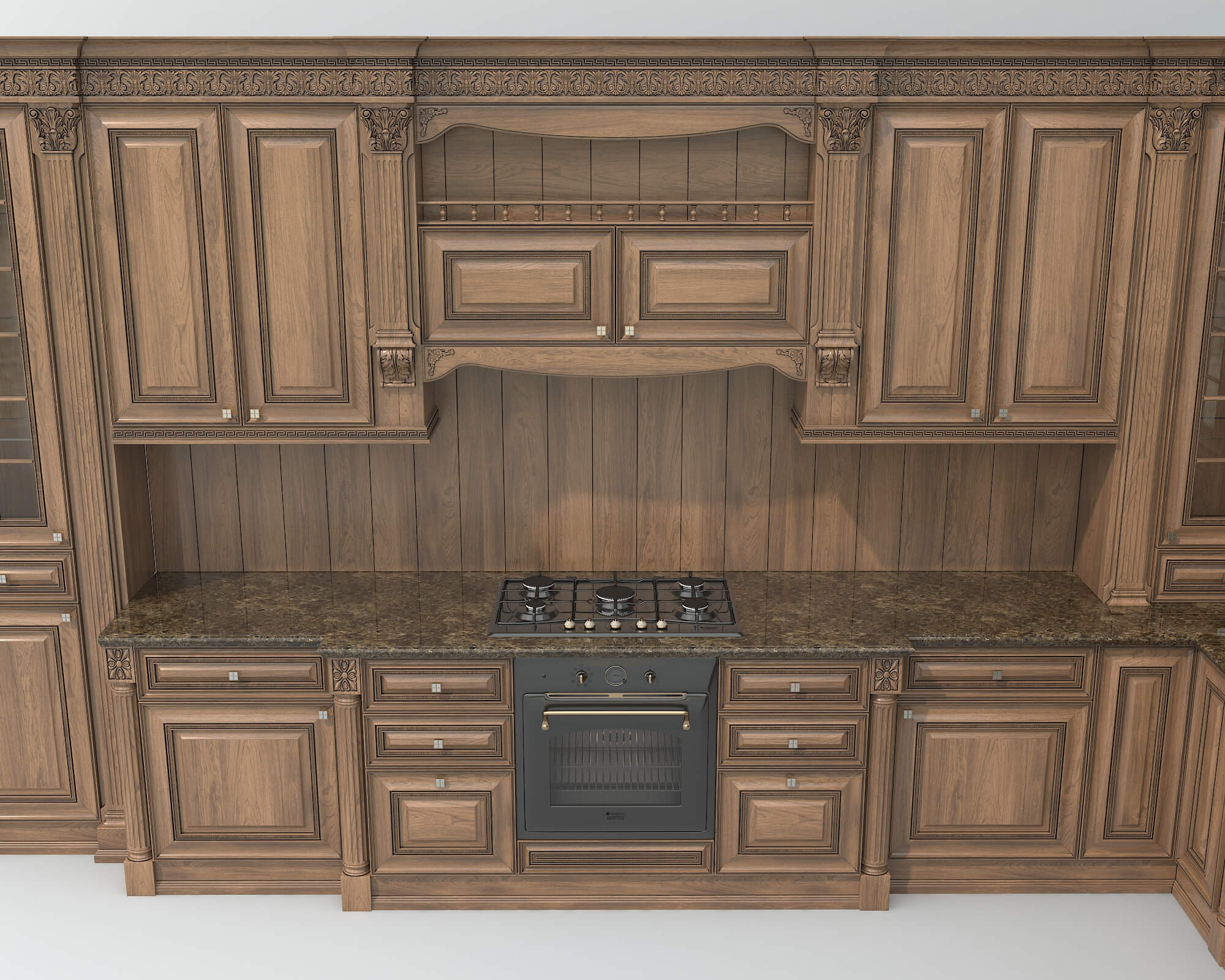 Classic European Style Kitchen Cabinet 23 - 3D Model by nhattuankts