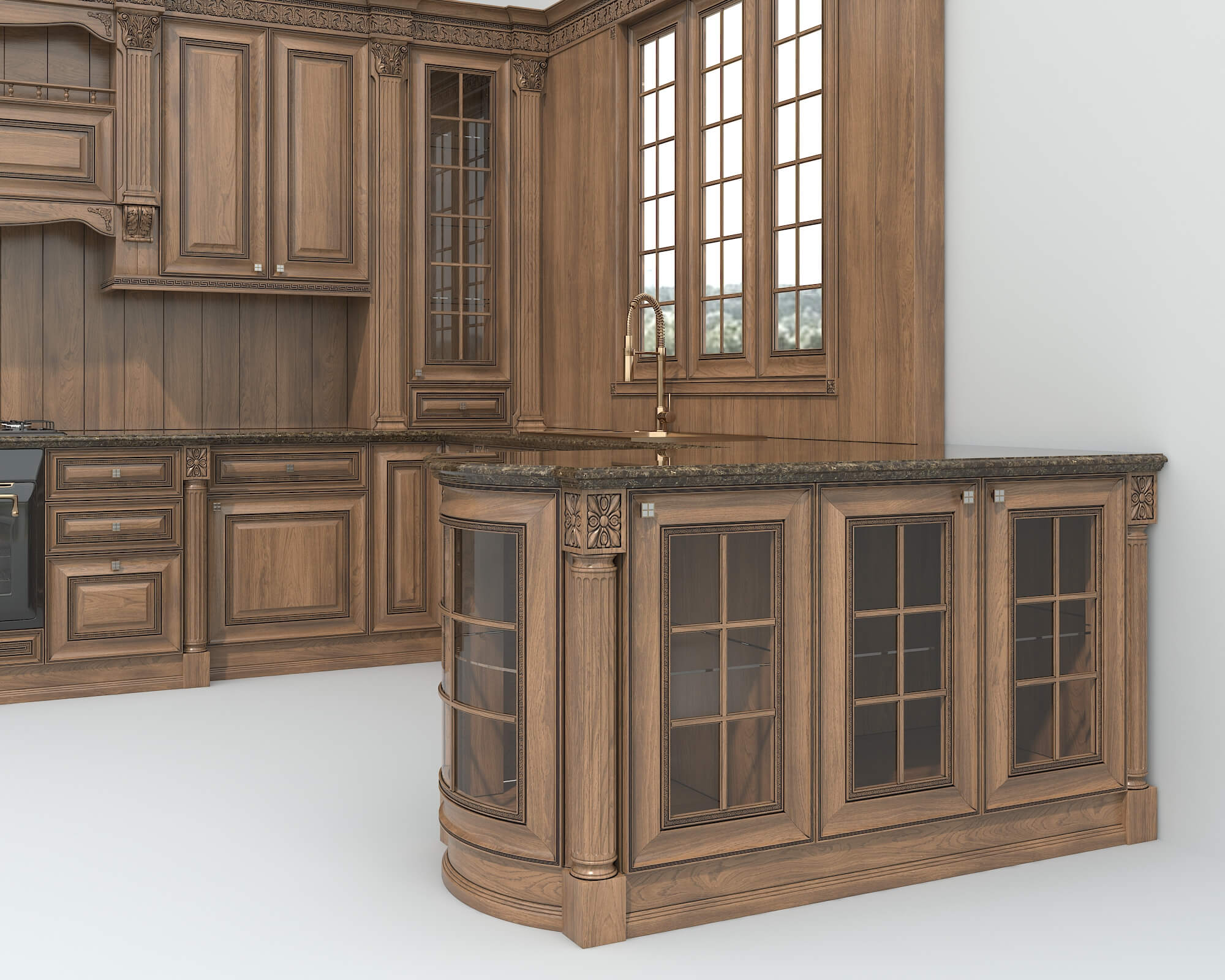 Classic European Style Kitchen Cabinet 23 - 3D Model by nhattuankts