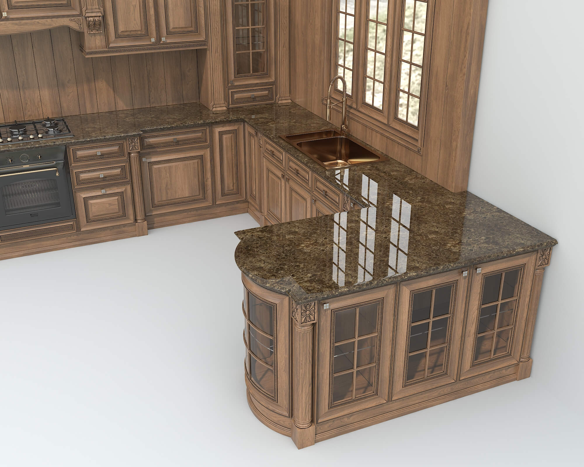 Classic European Style Kitchen Cabinet 23 - 3D Model by nhattuankts