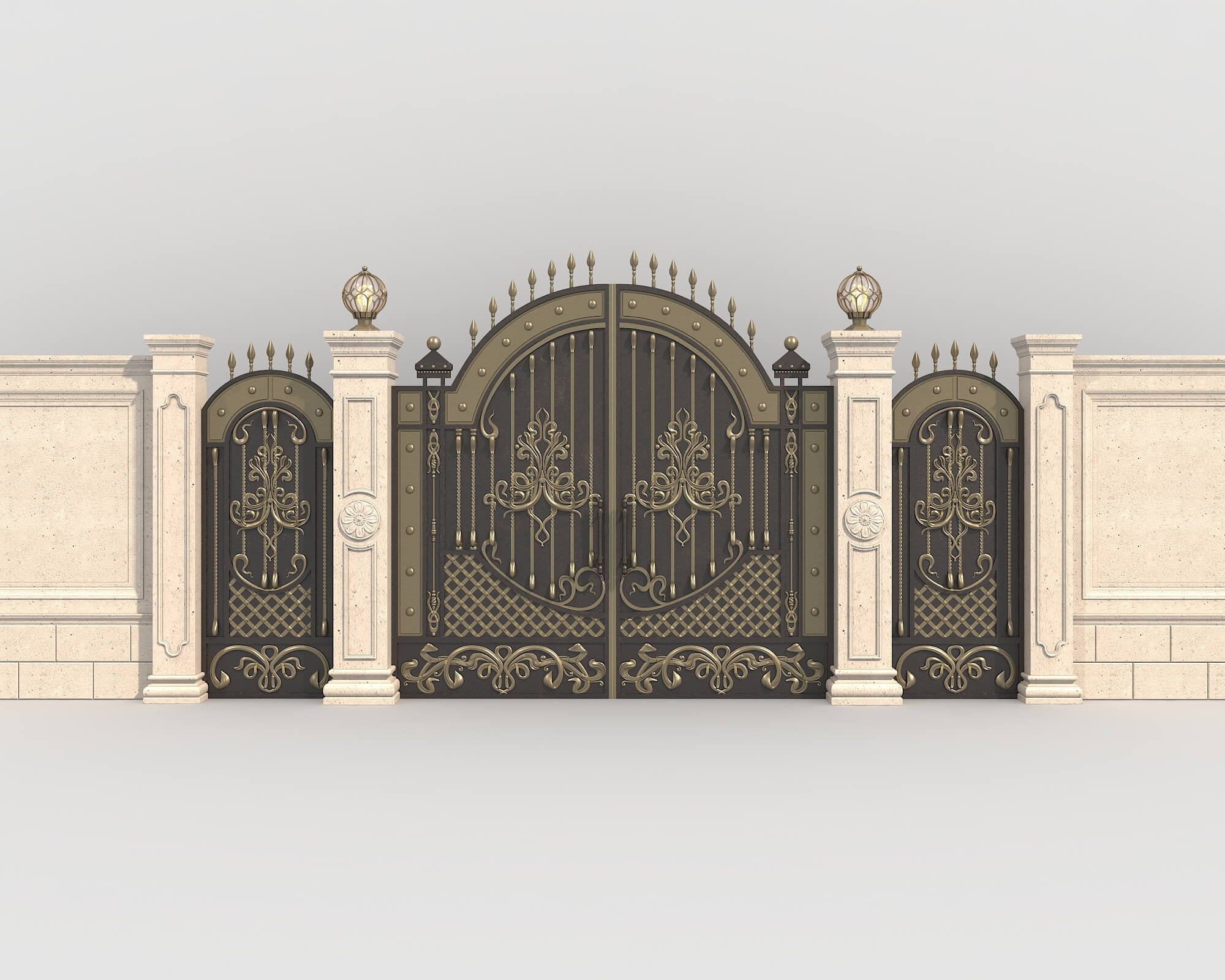Classic European Style Mansion Gate 5 - 3D Model by nhattuankts
