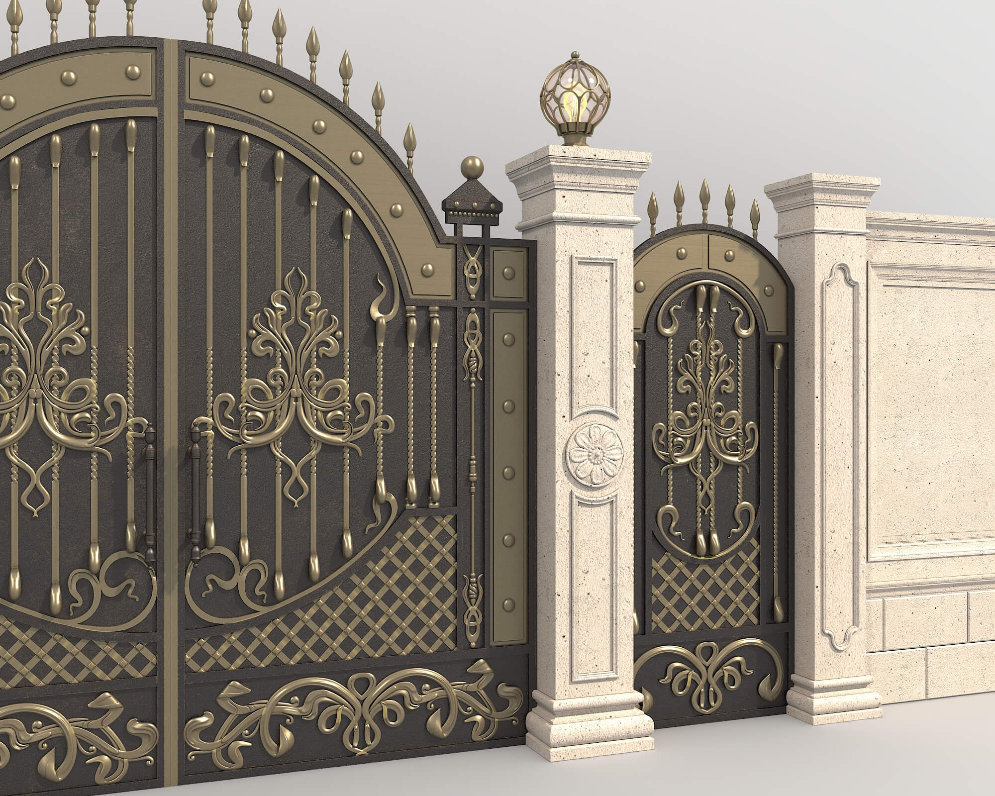 Classic European Style Mansion Gate 5 - 3D Model by nhattuankts