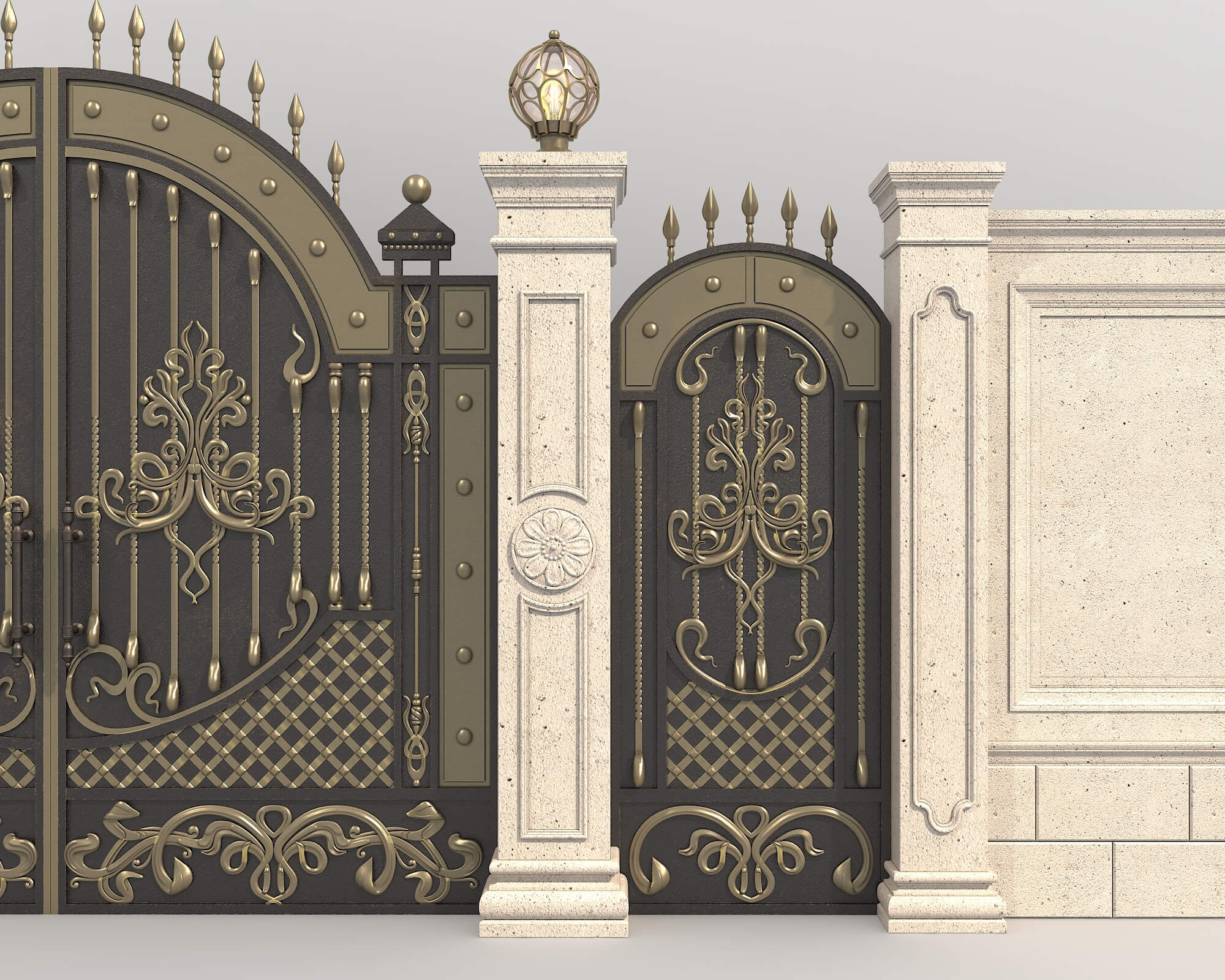 Classic European Style Mansion Gate 5 - 3D Model by nhattuankts