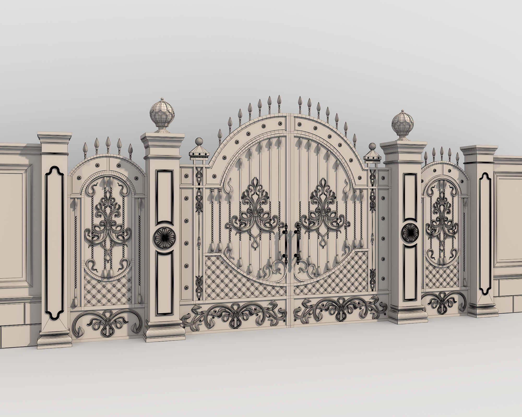 Classic European Style Mansion Gate 5 - 3D Model by nhattuankts