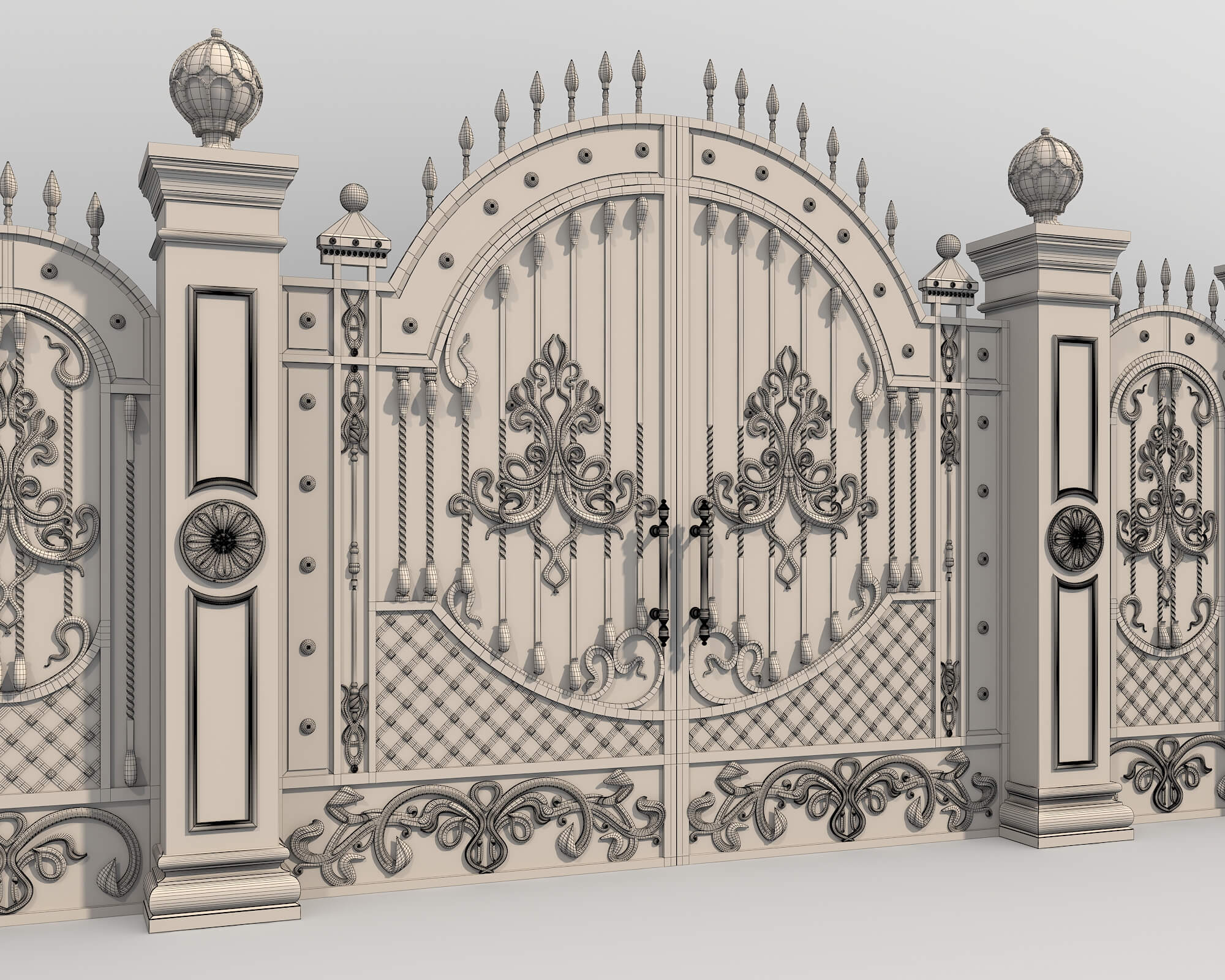Classic European Style Mansion Gate 5 - 3D Model by nhattuankts