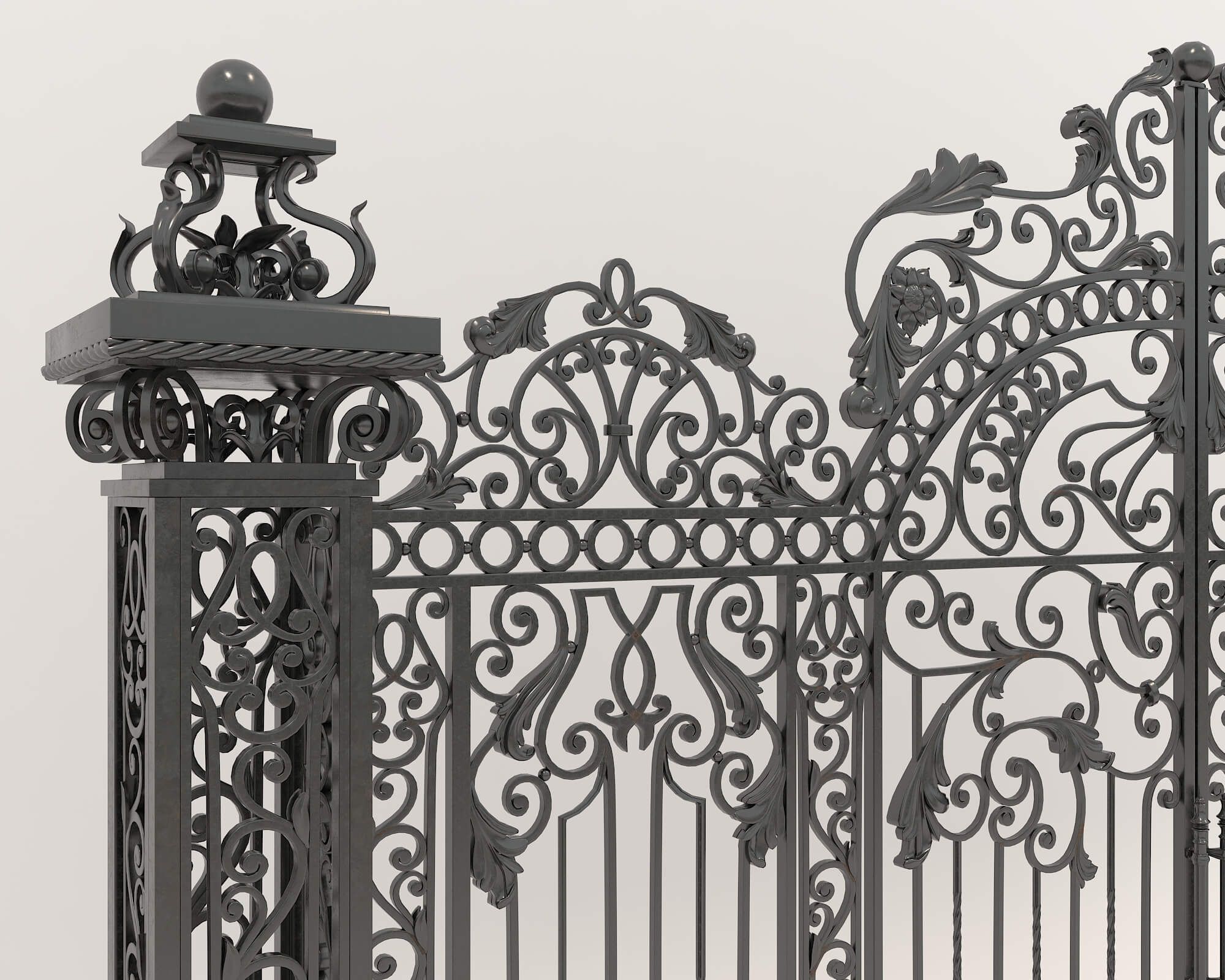 Classic European Style Mansion Gate 6 - 3D Model by nhattuankts