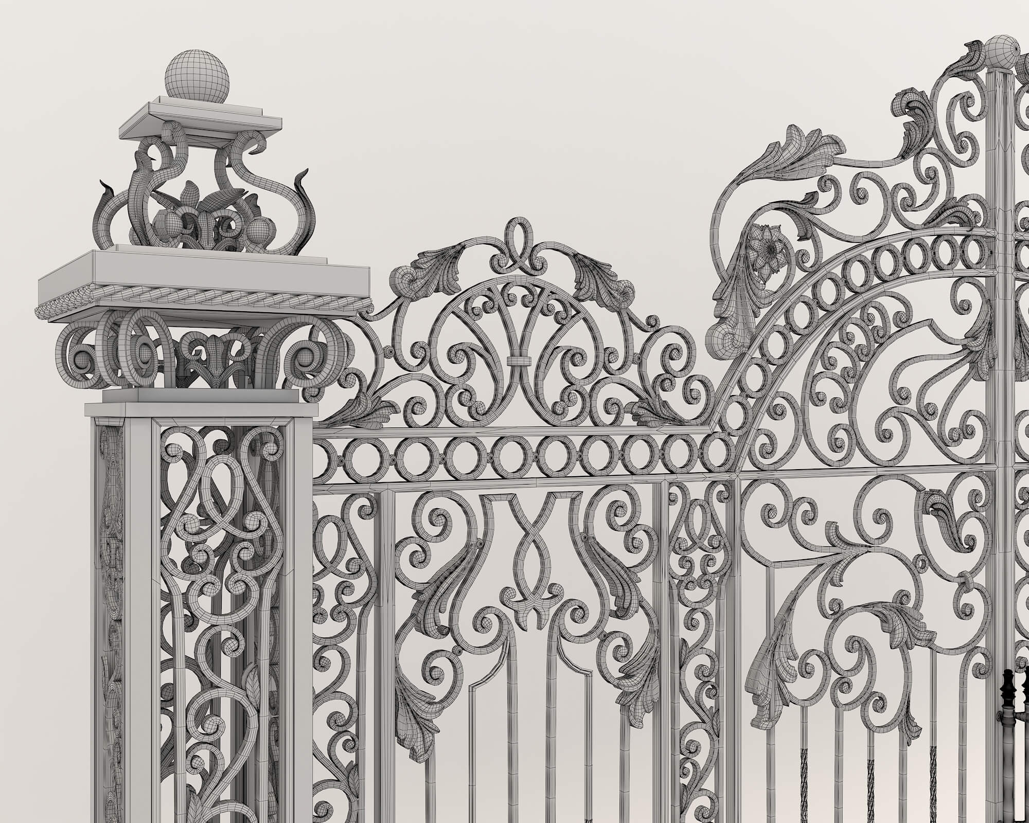 Classic European Style Mansion Gate 6 - 3D Model by nhattuankts