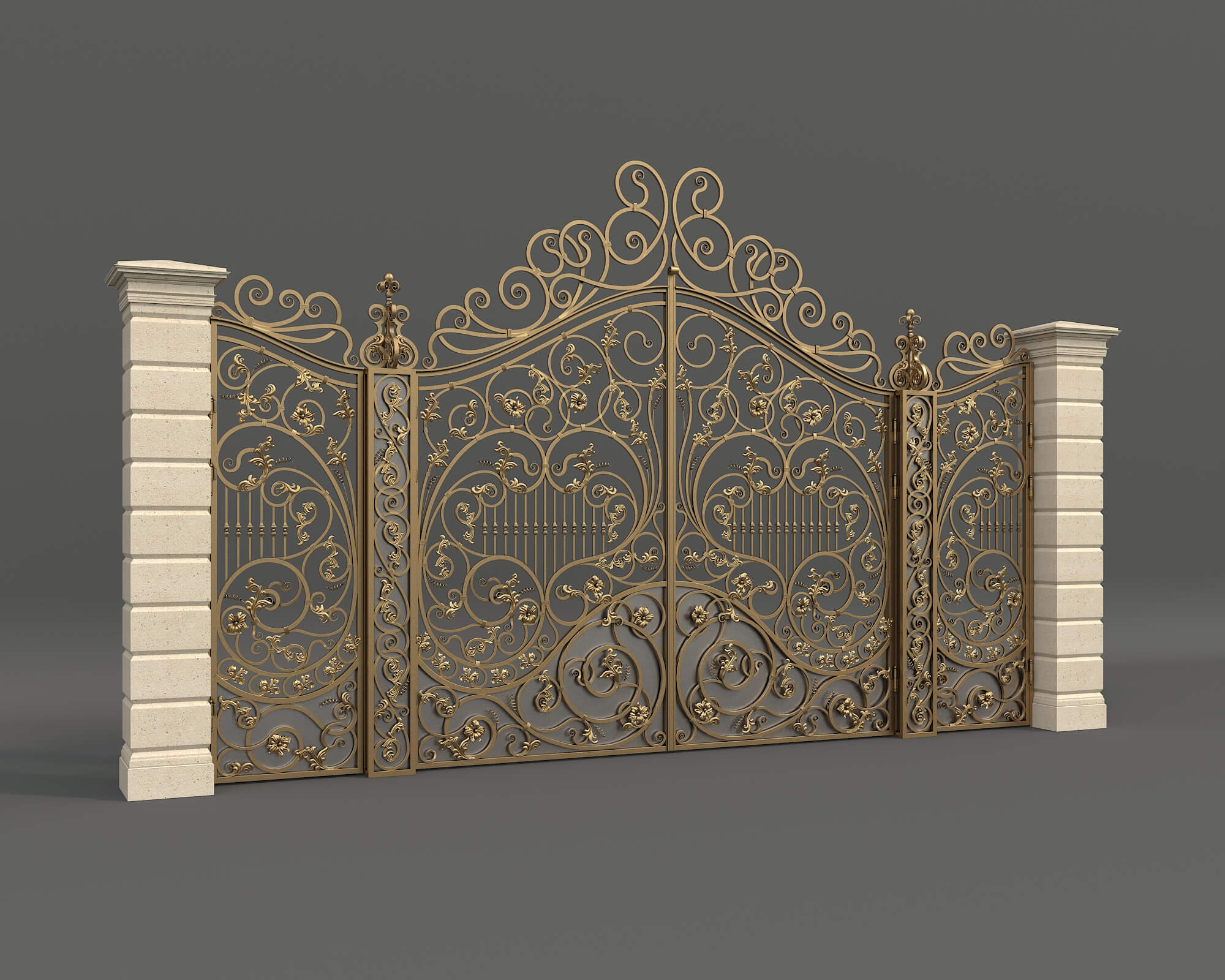 Classic European Style Mansion Gate 7 - 3D Model by nhattuankts