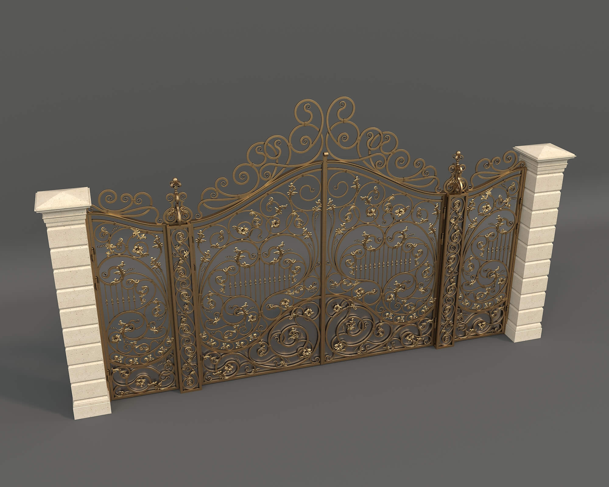Classic European Style Mansion Gate 7 - 3D Model by nhattuankts