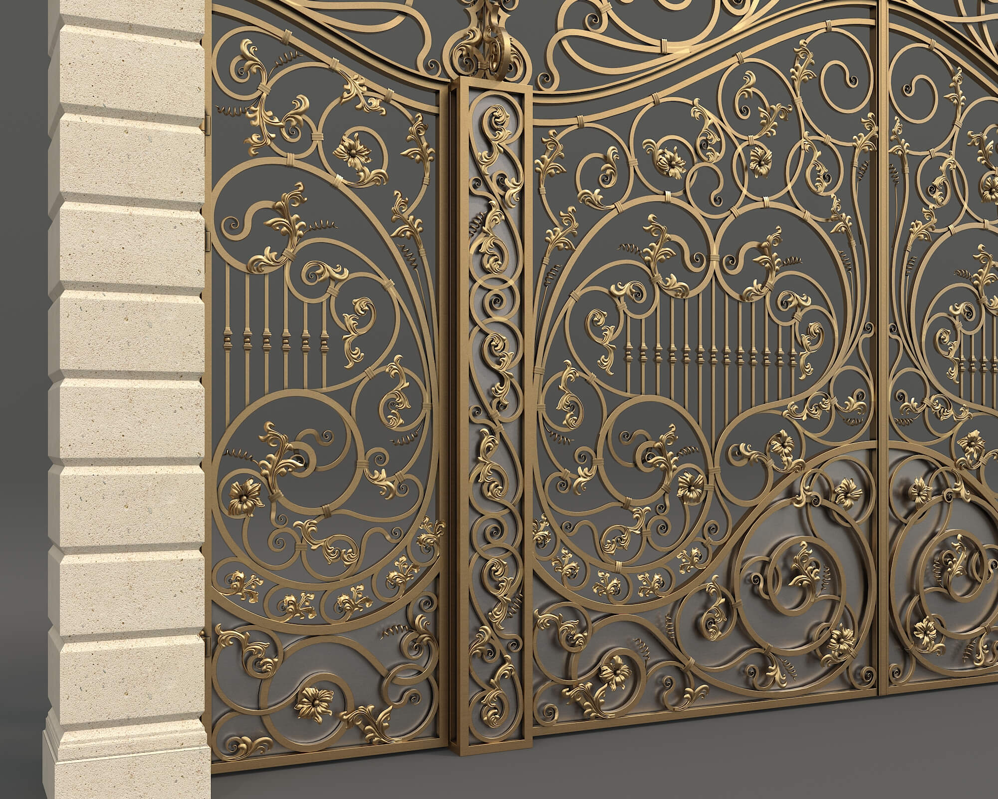 Classic European Style Mansion Gate 7 - 3D Model by nhattuankts